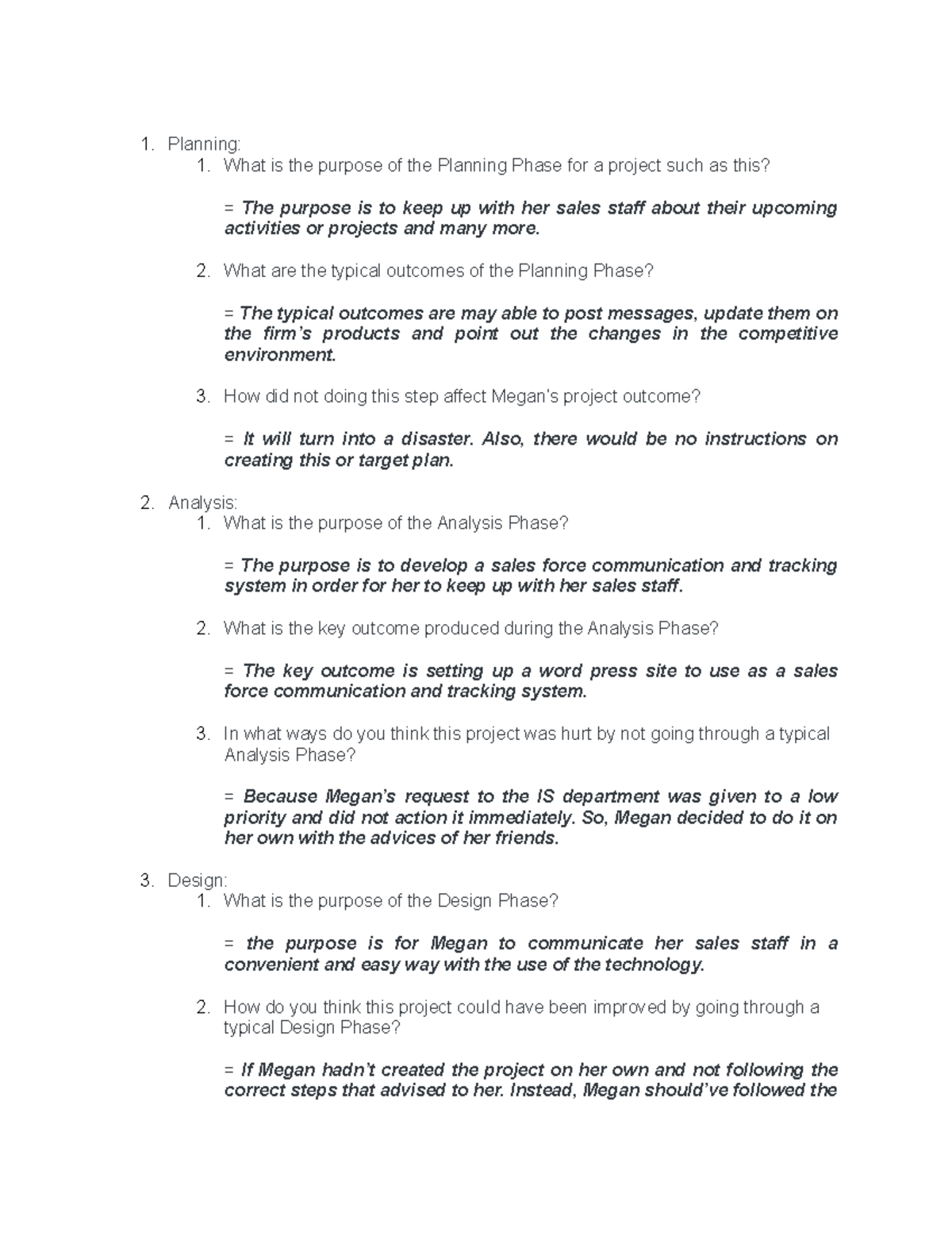 CASE Study - This is all about SDLC: Planning Analysis Design and ...