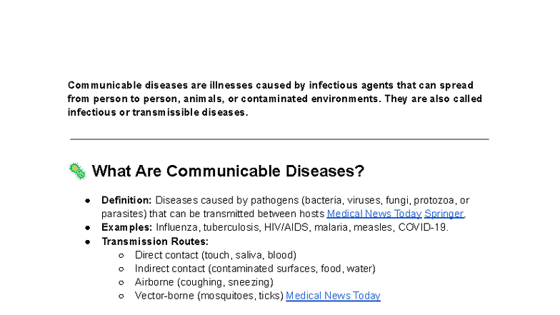 Communicable - They are also called infectious or transmissible ...