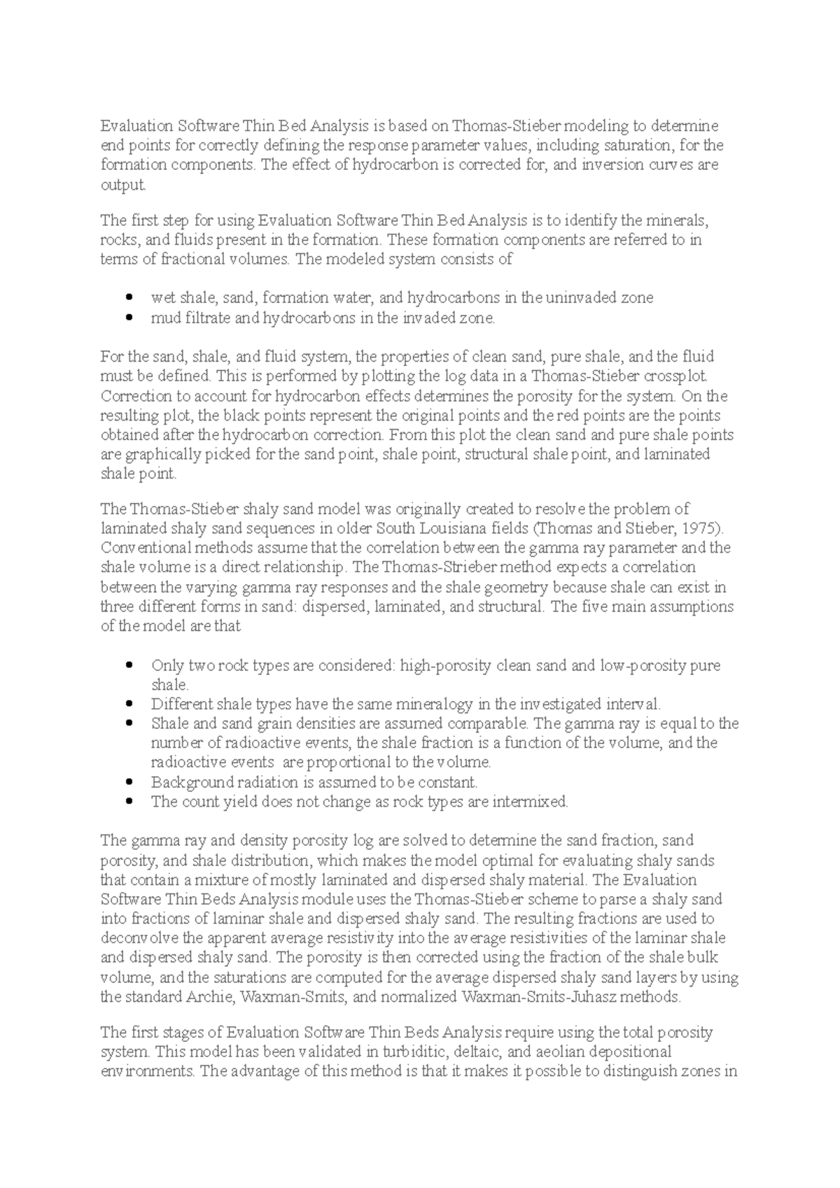 TBA summary - Thomas Stieber approach - Evaluation Software Thin Bed ...