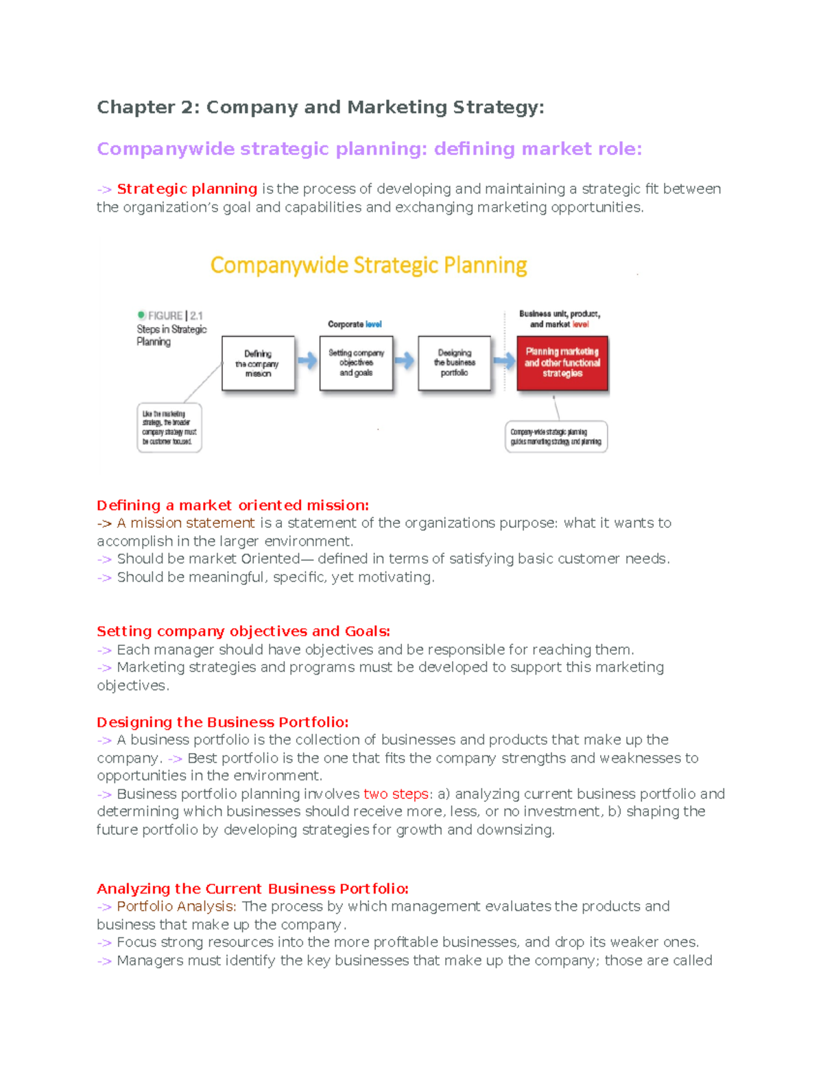 Chapter 2 MRKT: Companywide Strategic Planning & Marketing Strategies ...