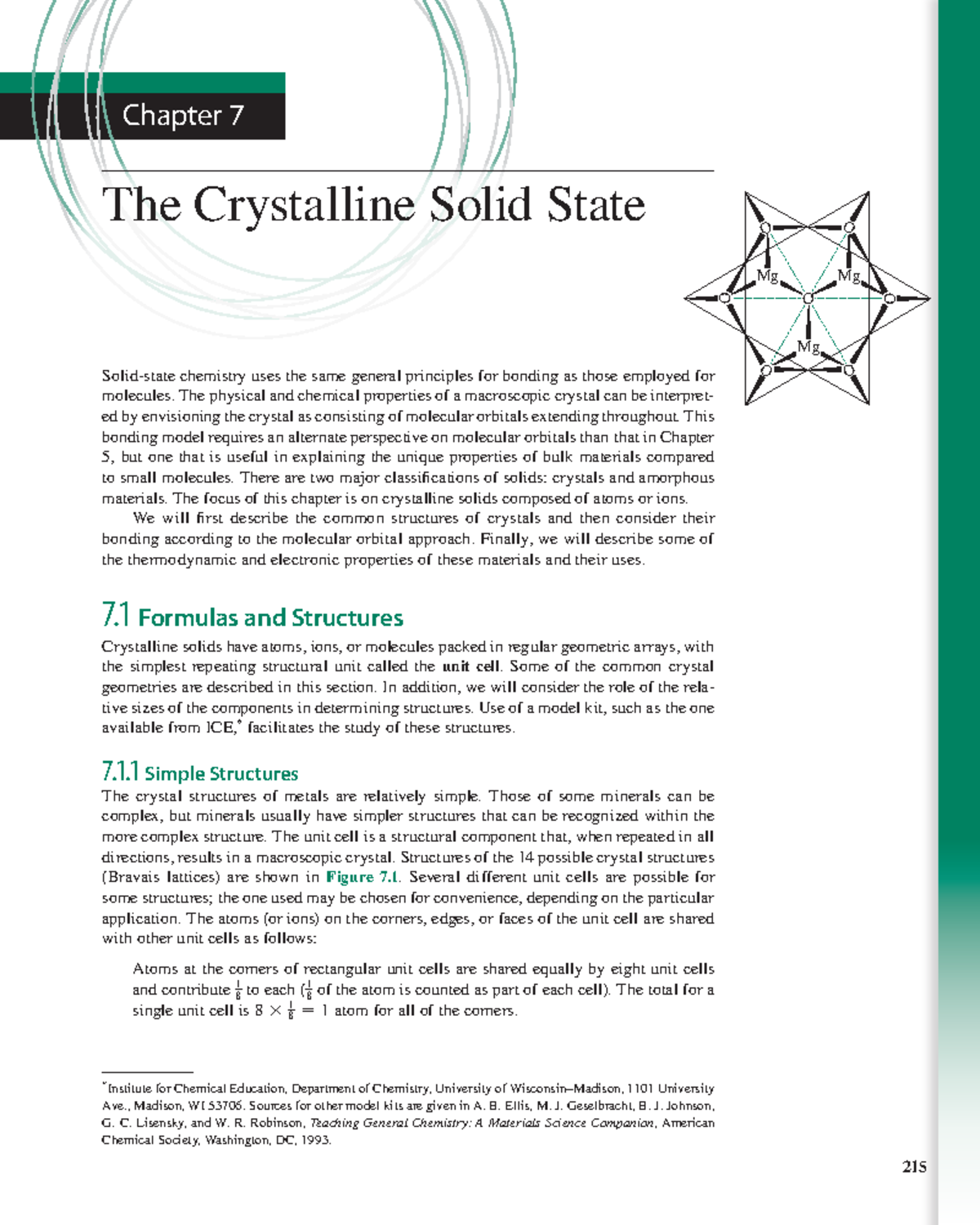 The Crystalline Structure - Chapter 7 The Crystalline Solid State Solid-state chemistry uses the ...