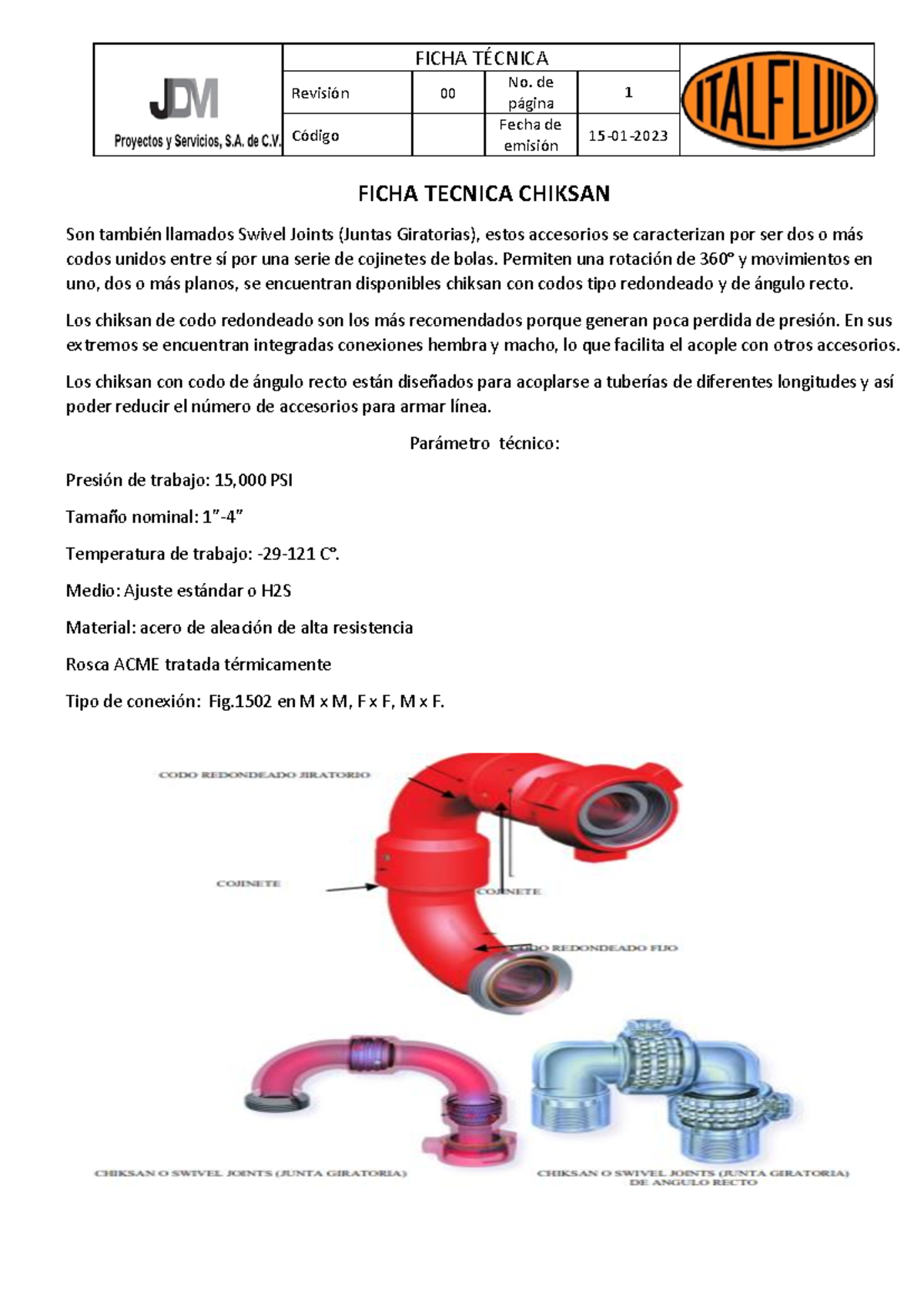 Ficha Técnica Chiksan: Swivel Joints, Specs & Applications Guide - Studocu