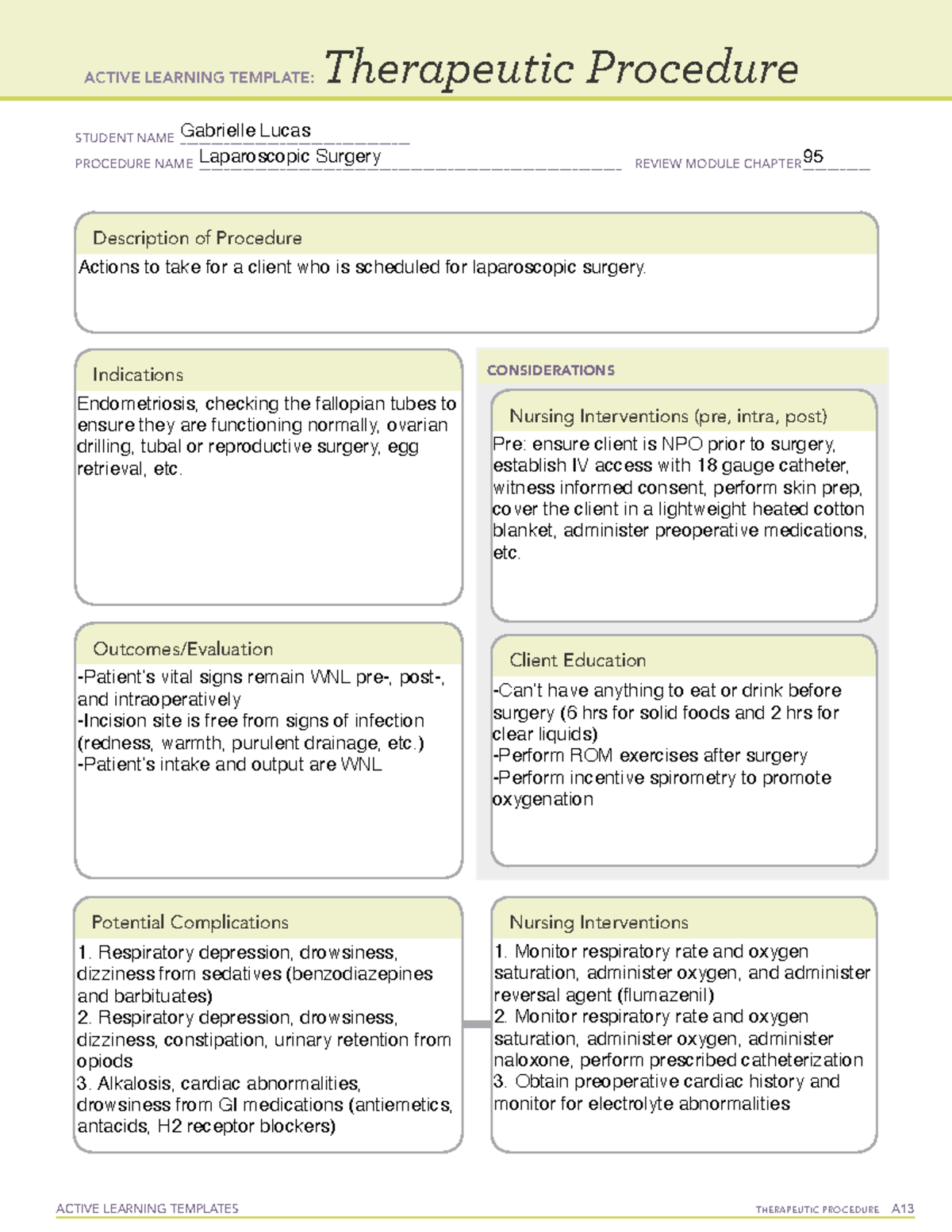 Laparoscopic Surgery ALT: Active Learning Template Overview - Studocu