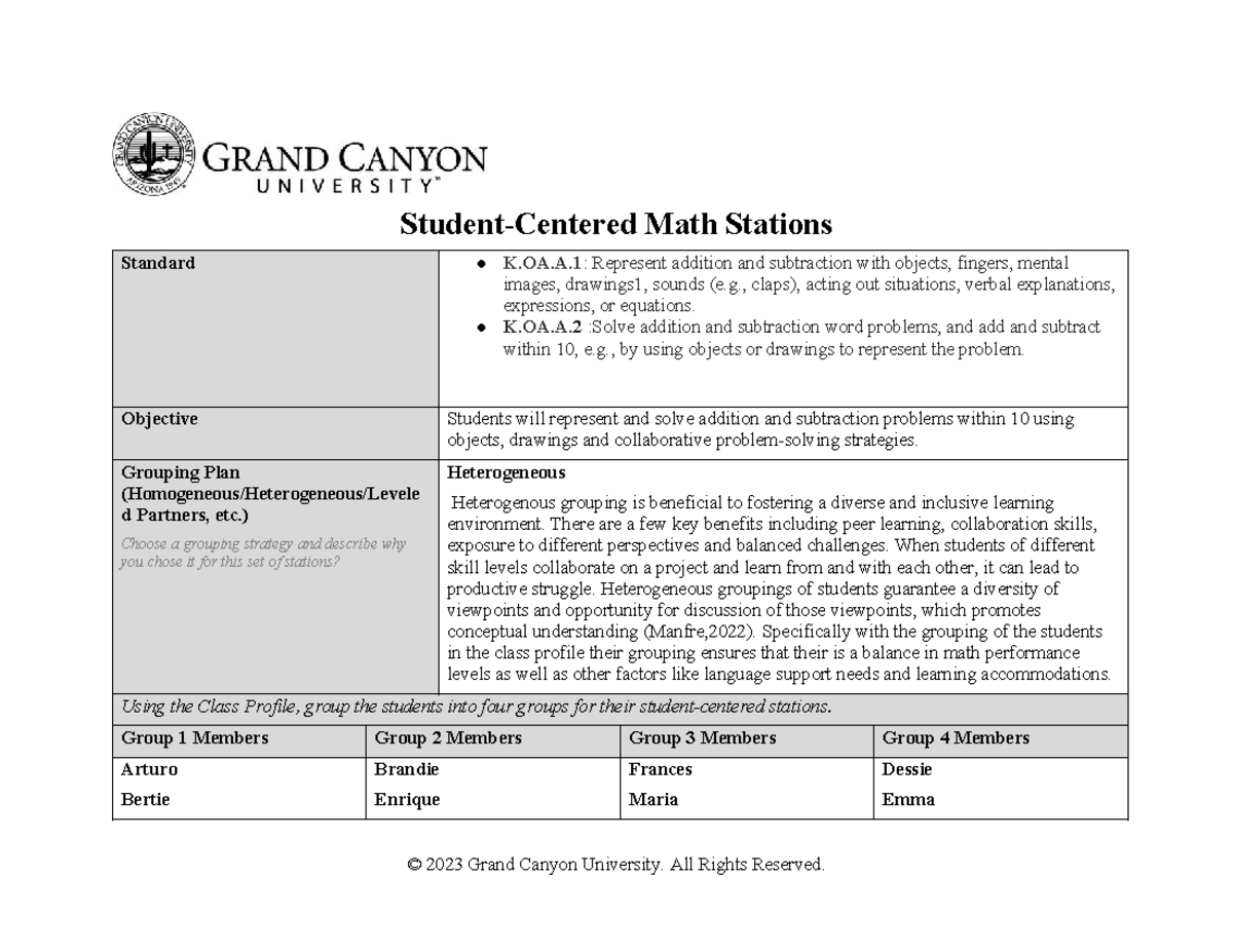ELM 560 T4 Student Centered Math Stations 3 - Student-Centered Math ...