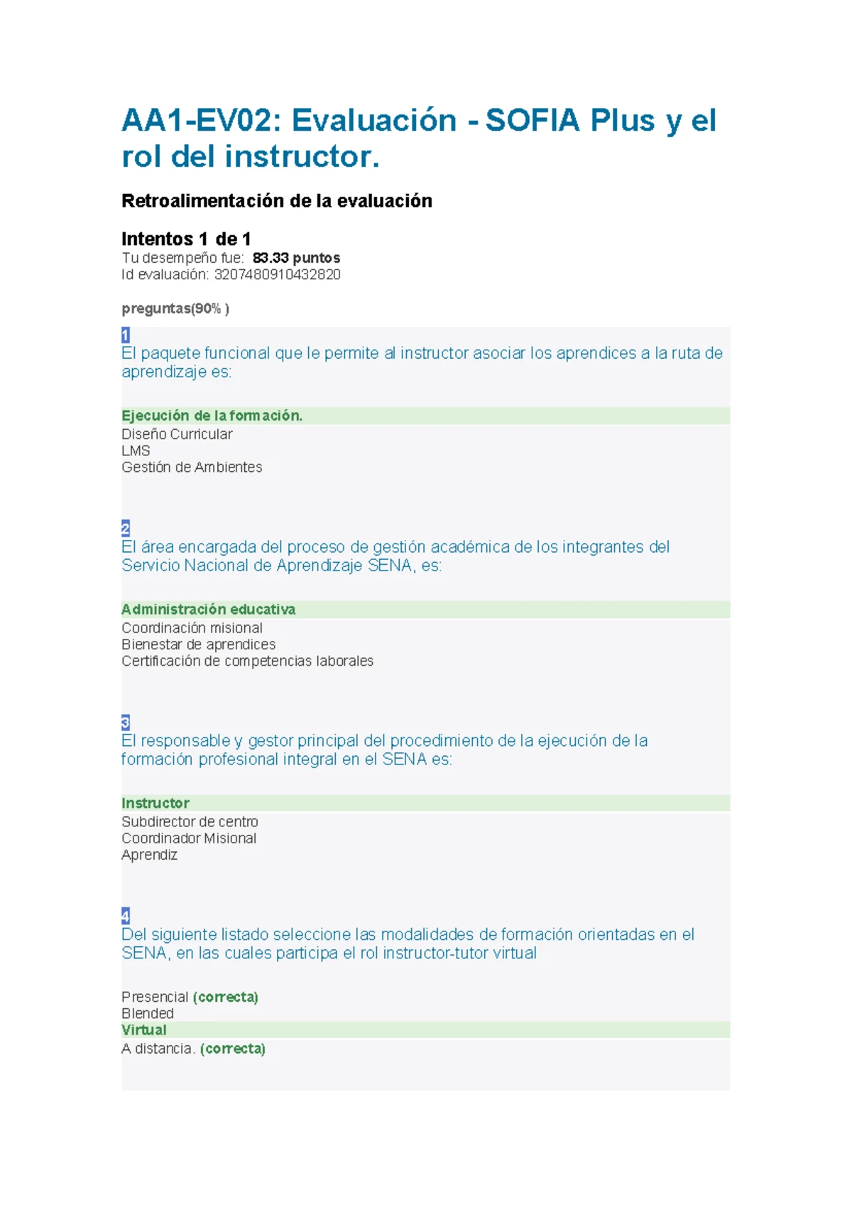 AA3-Ev1 Respuestas Cuestionario de Auditoría de Calidad - Studocu