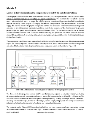 Control System for Electric and Hybrid Electric Vehicles - Module 10 ...