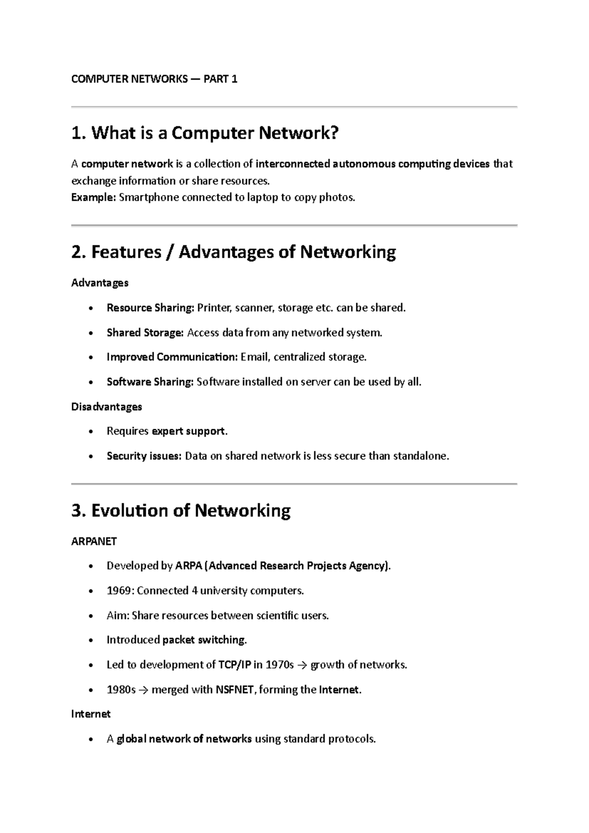 COMPUTER NETWORKS - PART 1: Overview and Key Concepts - Studocu