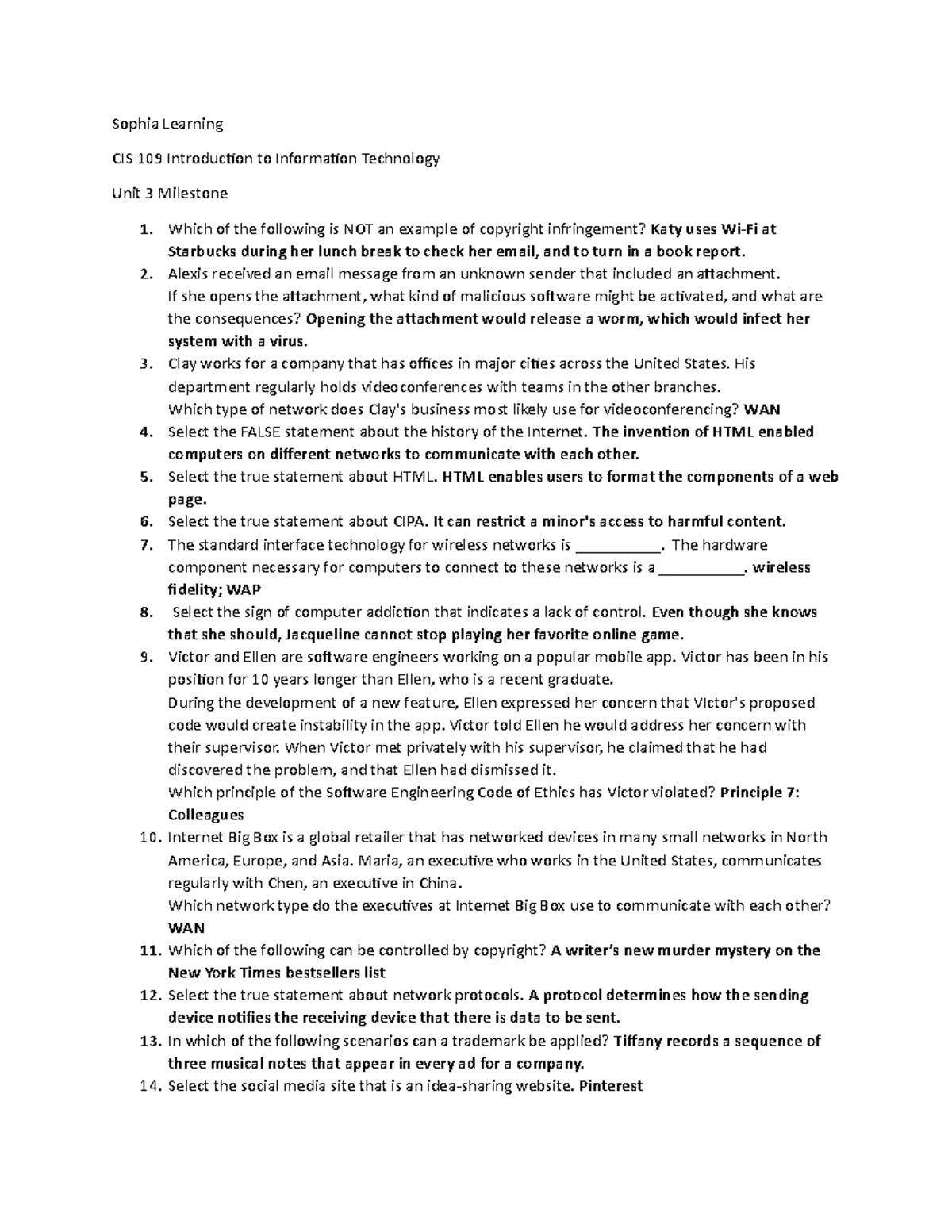Unit 1 Milestone 1 - Computer Hardware and Software - Studocu