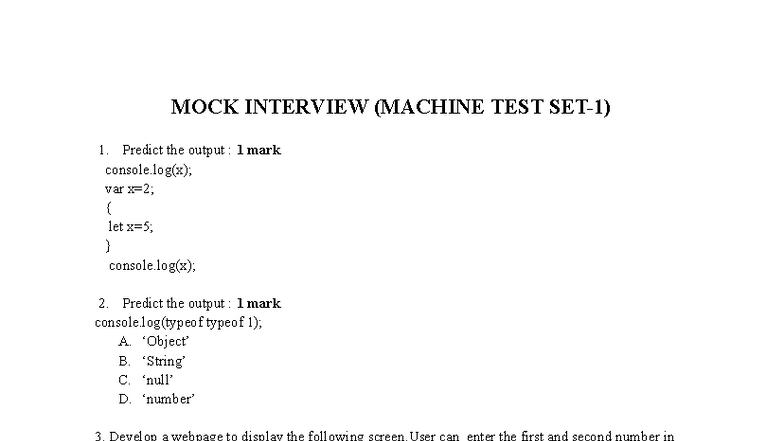 Machine Test (MACHINE TEST) - Web Development Challenges - Studocu