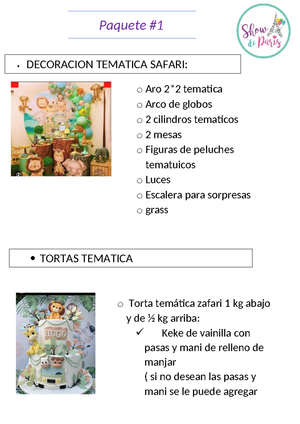 Paquete de Safari: Decoración y Animación Temática Infantil - Studocu