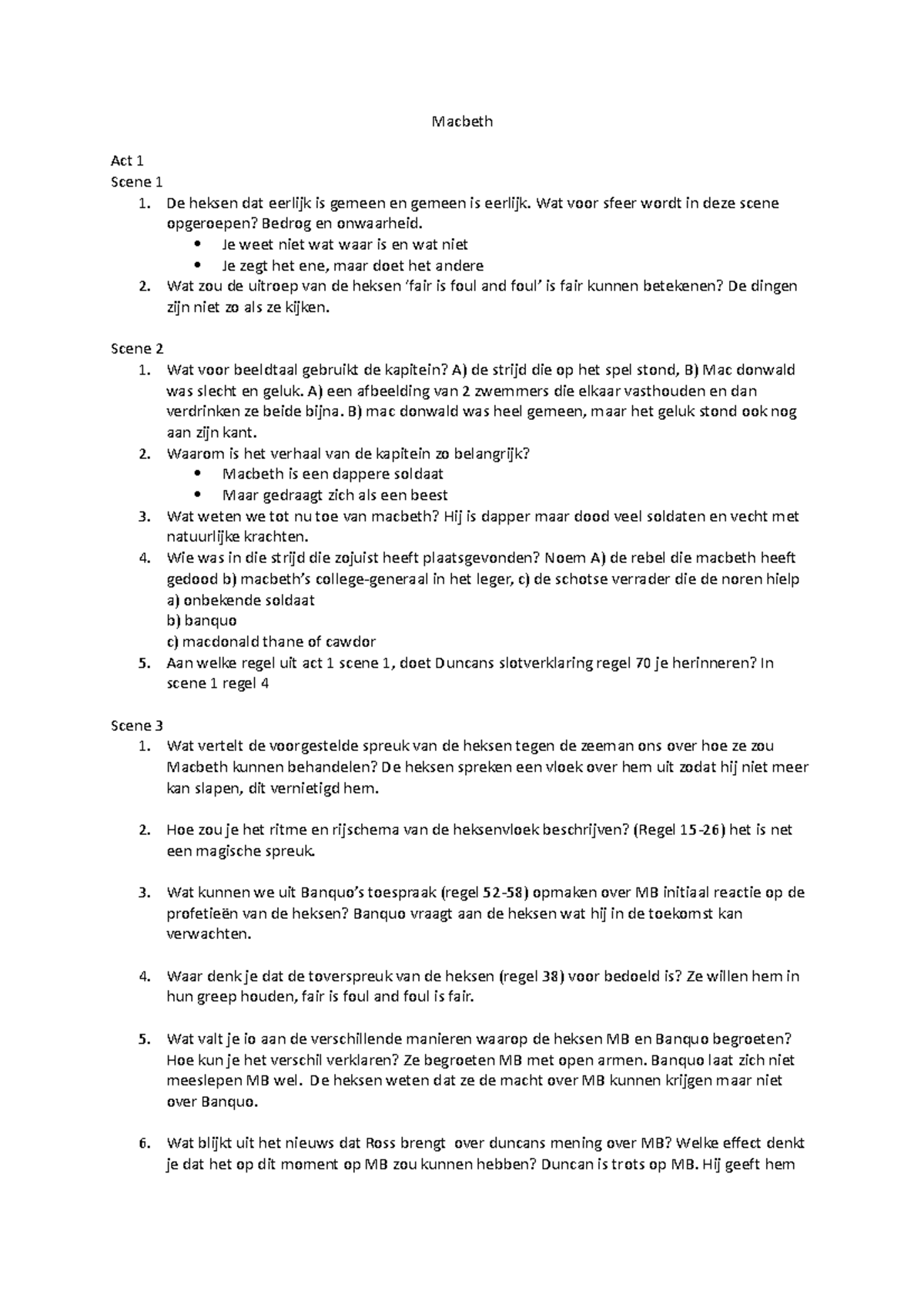Macbeth: Act 1 Scene Analysis and Key Themes Insights - Studeersnel
