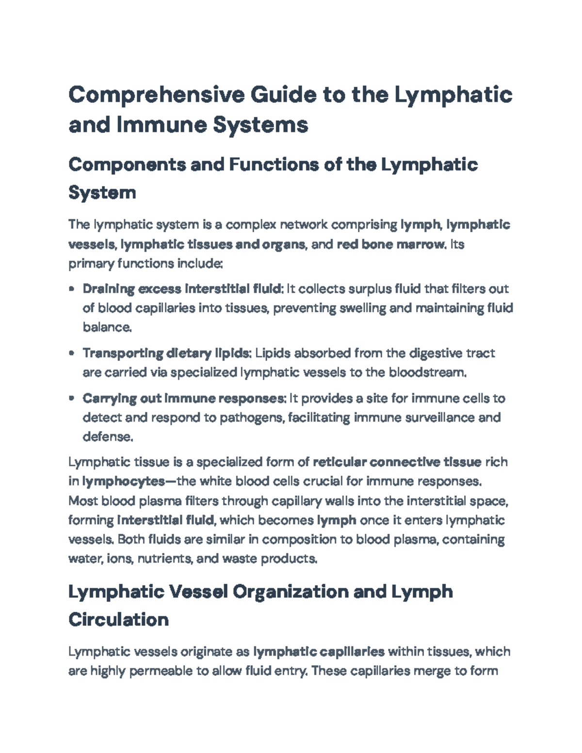 Comprehensive Overview of the Lymphatic & Immune Systems (BIO 101 ...