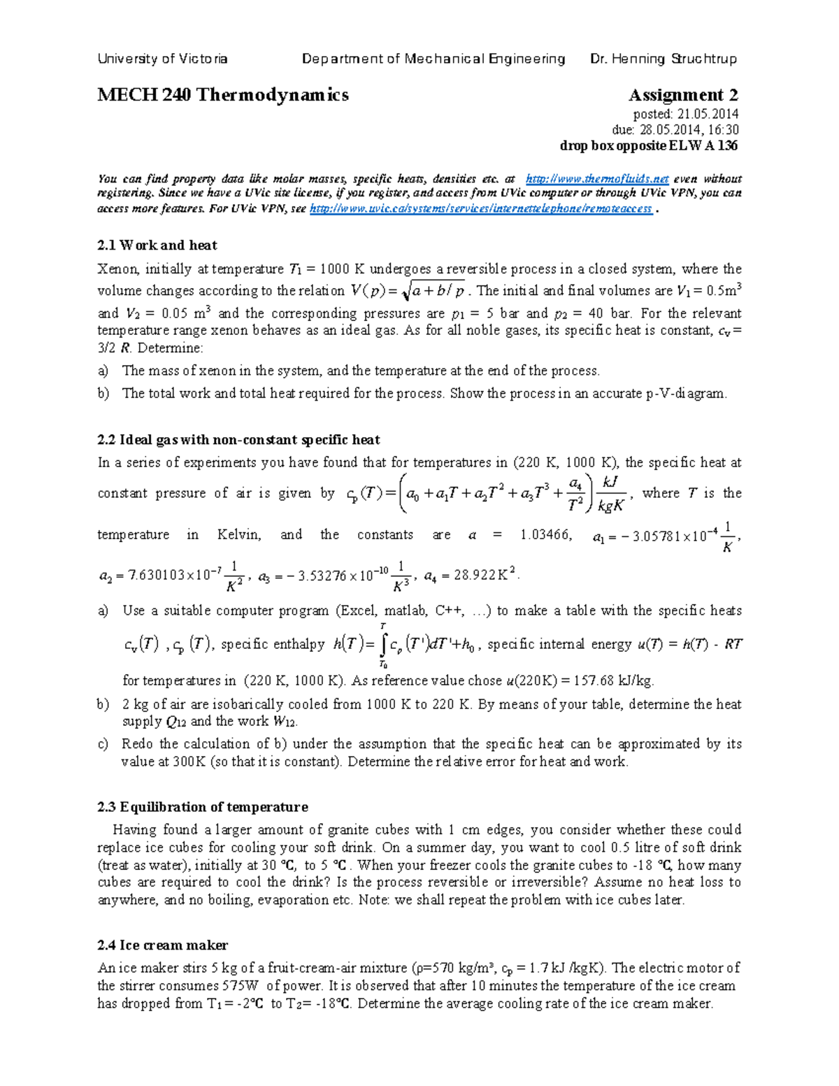 Assignment - 2014 sol2 - Solution document - Unive rsity o f Vic to ria ...