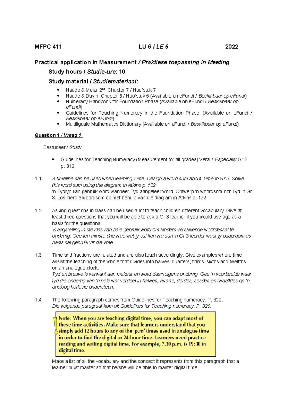MFPC 411 LU 6 2022 - Final Worksheet on Measurement Concepts - Studocu