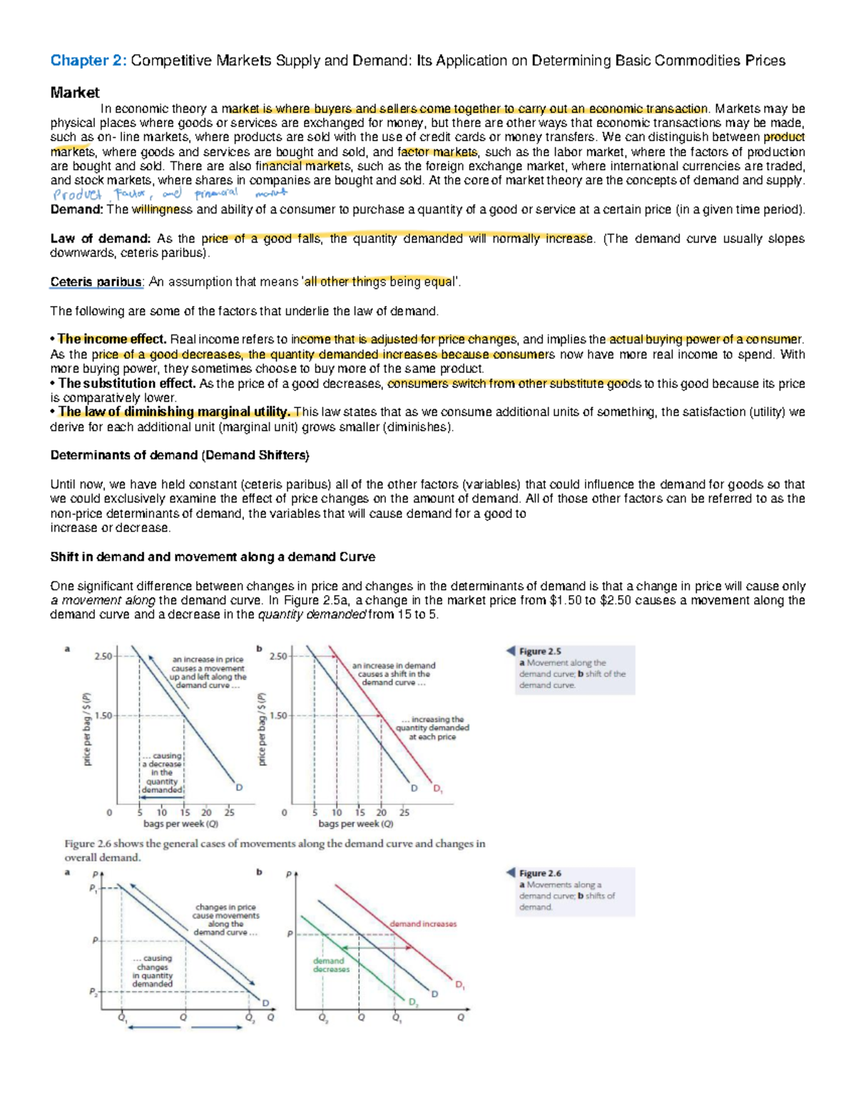 Chapter 2: Competitive Markets - Supply & Demand Analysis and ...