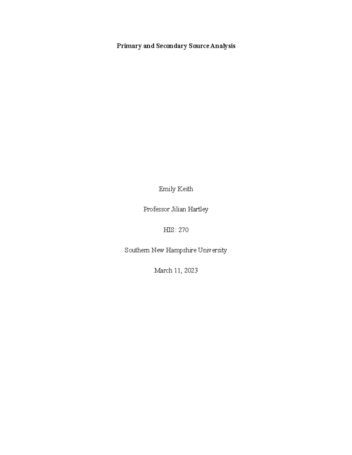 HIS 270 Primary & Secondary Source Analysis: Slavery's Environmental ...