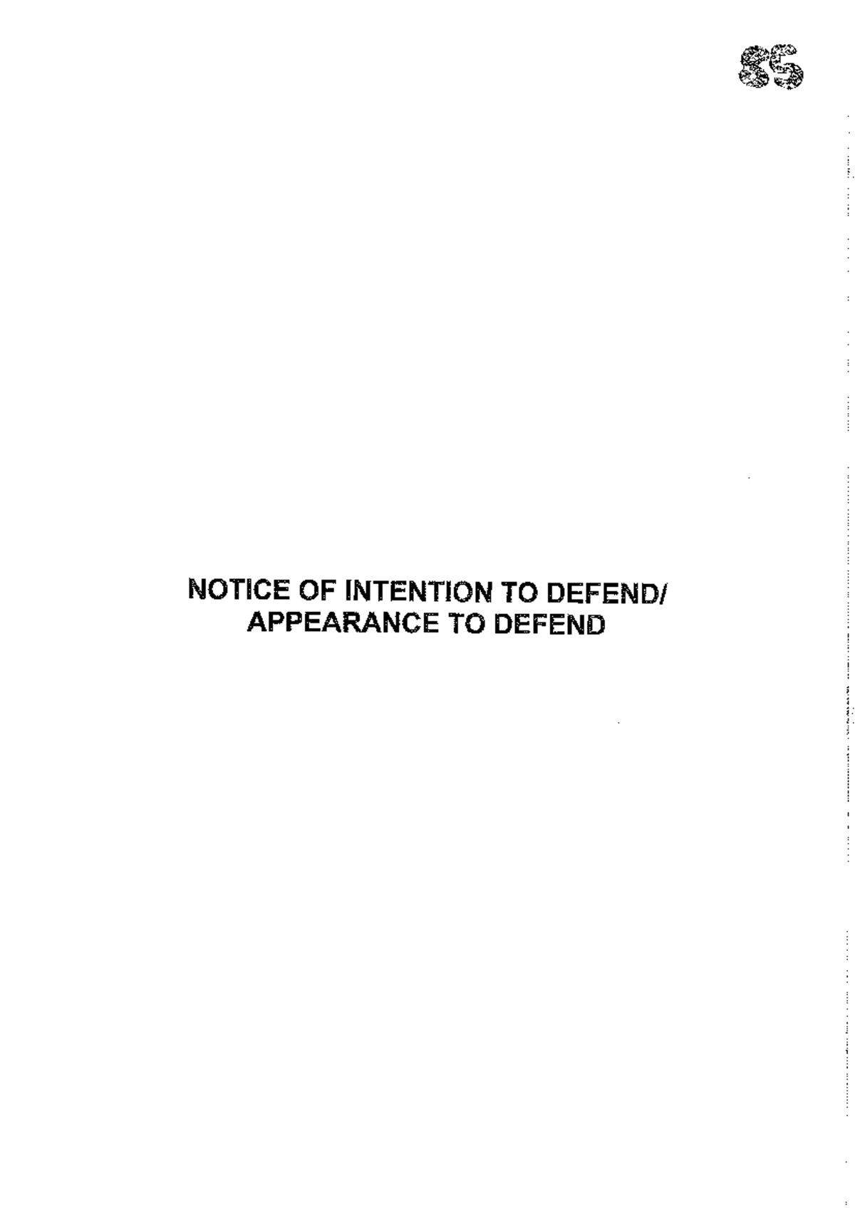 Intention to Defend Notice: Legal Response Overview - Studocu