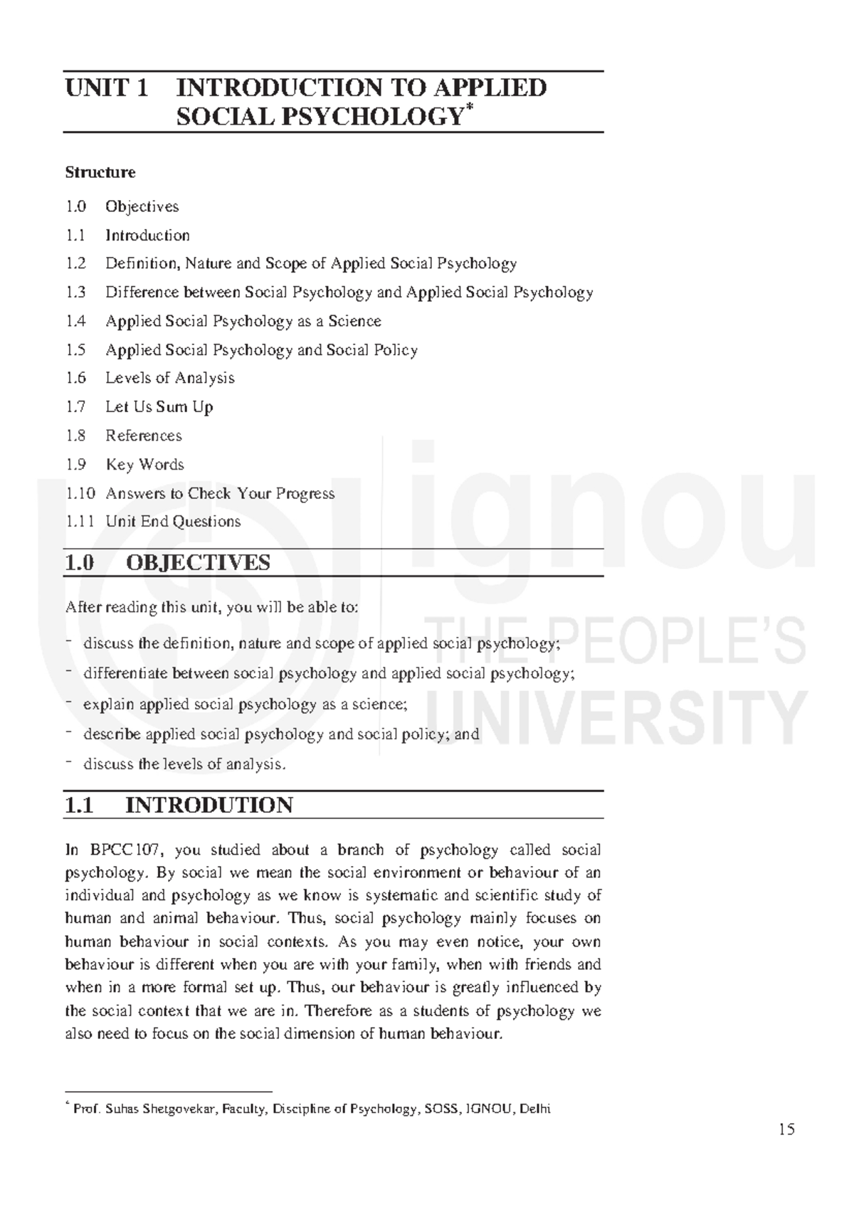 Unit-1 - This is a note of 5th sem psychology - Introduction to Applied ...