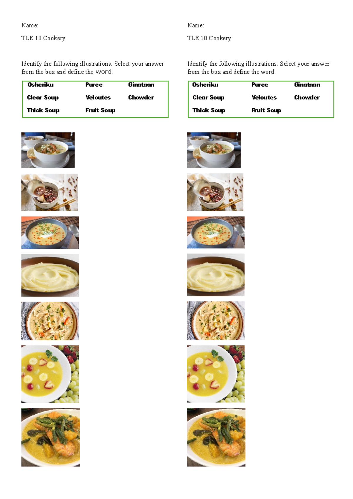 G10 Activity - sample activities - BS Home Economics major in Home ...
