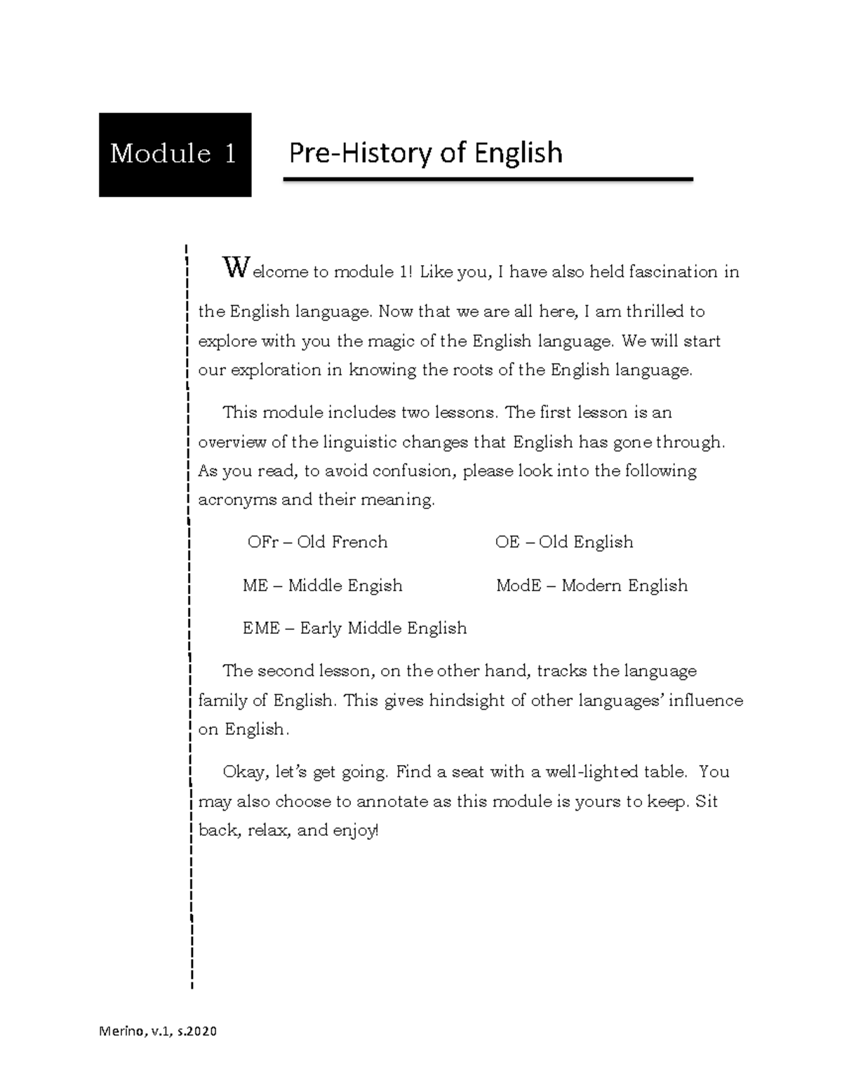 History of the English Language (ENG101) - Module 1 Overview - Studocu