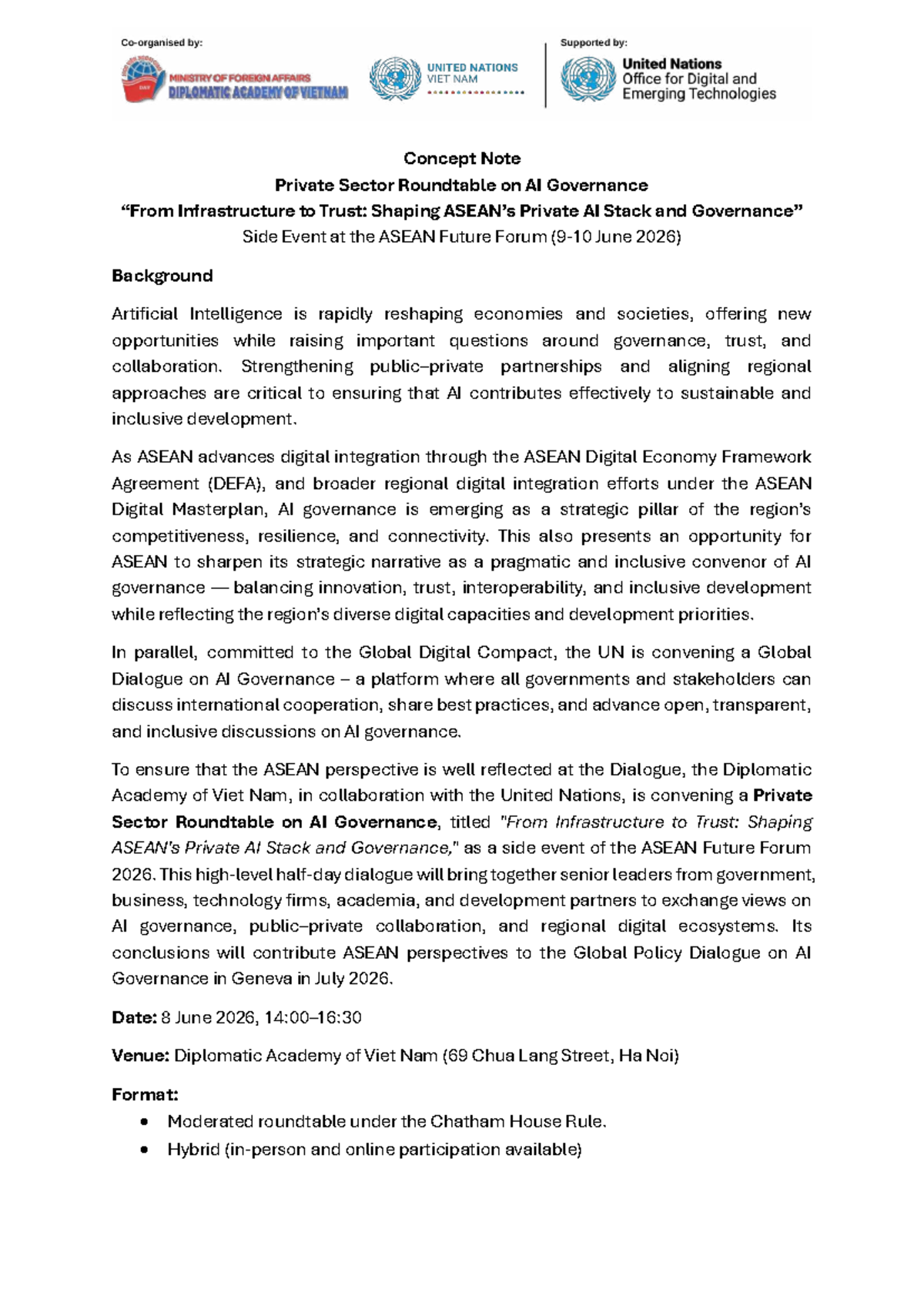 Private Sector Roundtable on AI Governance: Infrastructure to Trust ...