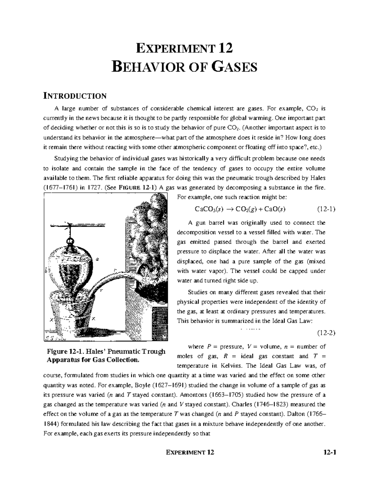 Experiment 12: Analyzing Gas Behavior - Pressure and Temperature ...