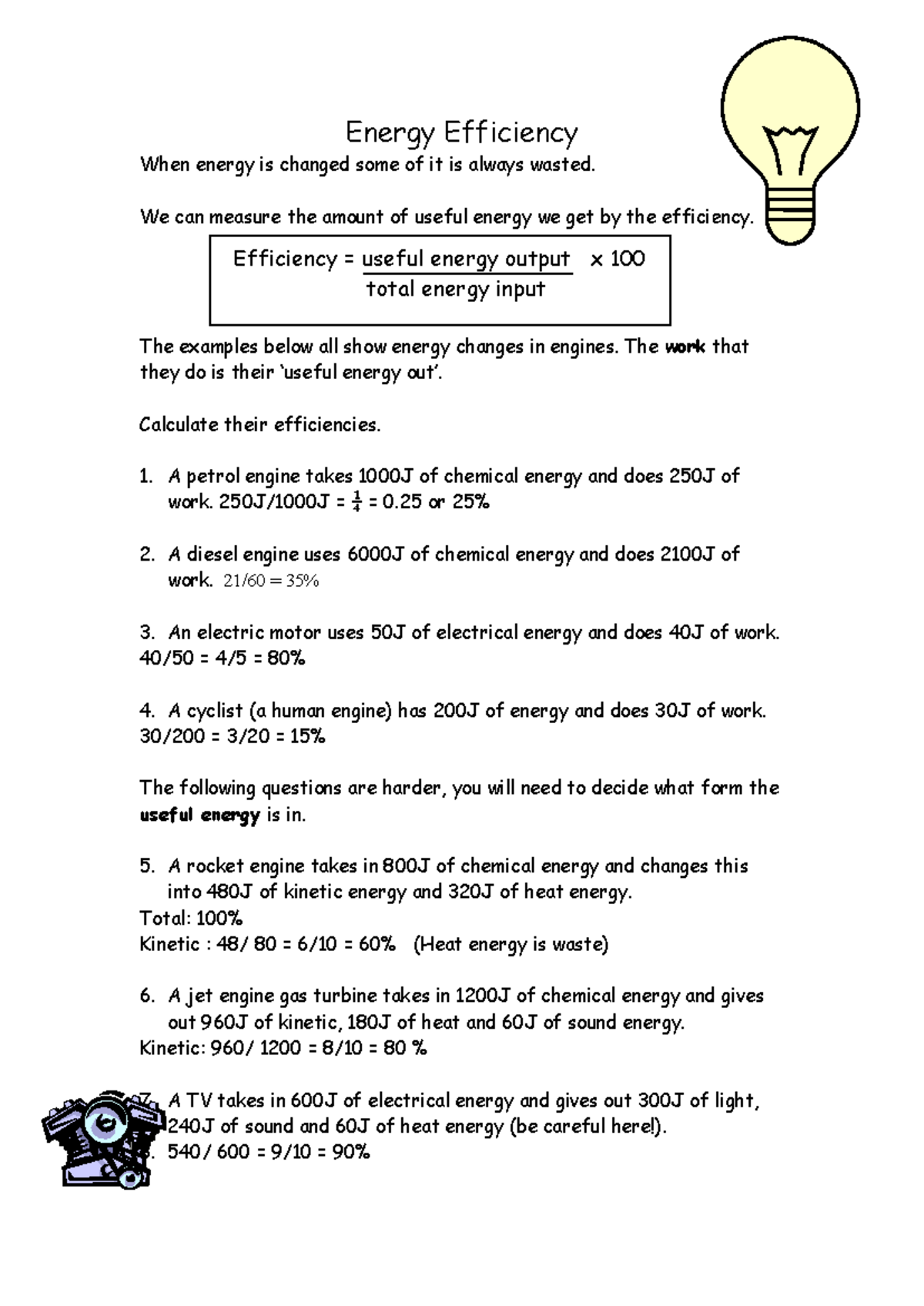 Energy Efficiency Calculations - Understanding and Practice Exercises ...