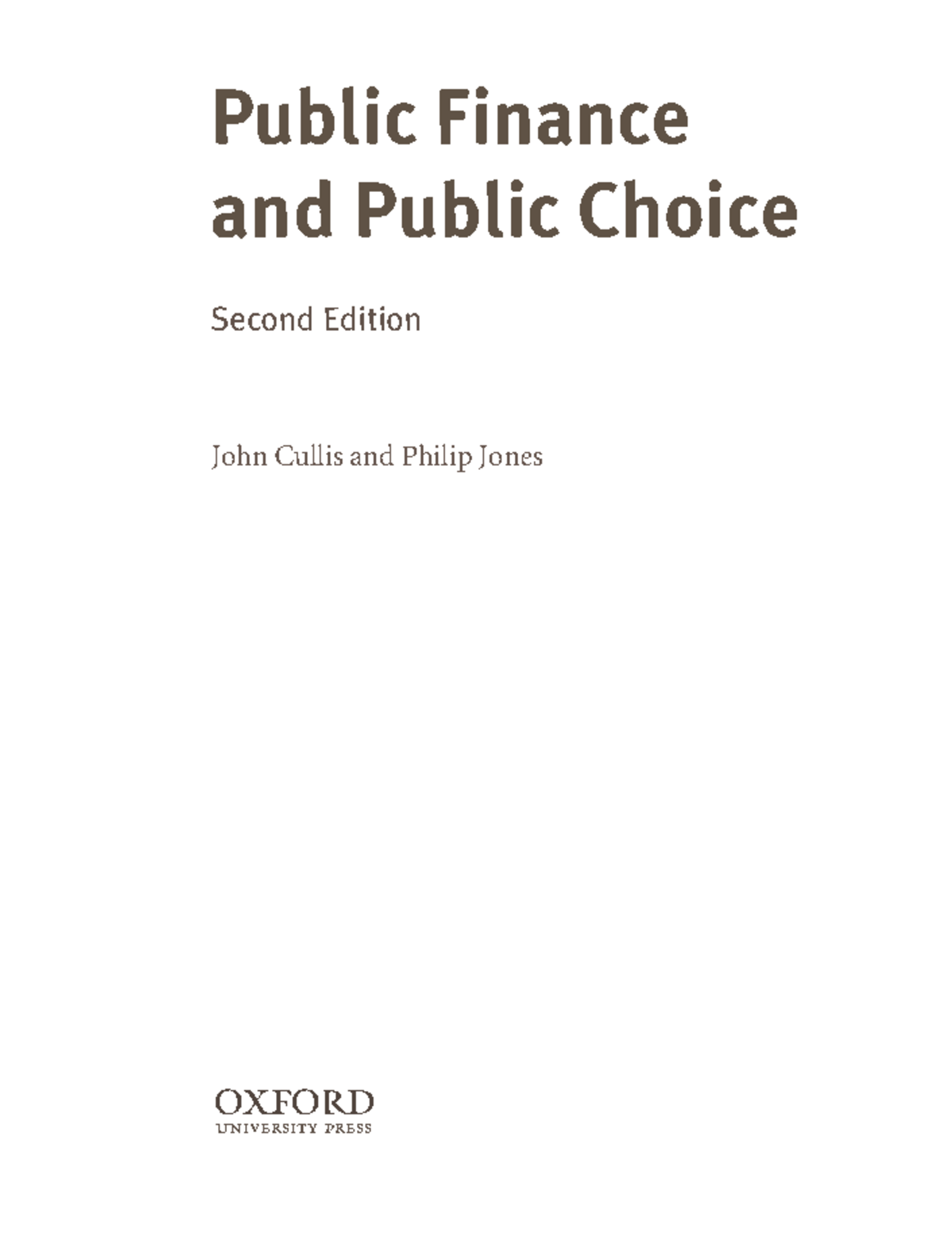 Pages from Public Finance And Public Choice John G Cullis; Philip R ...