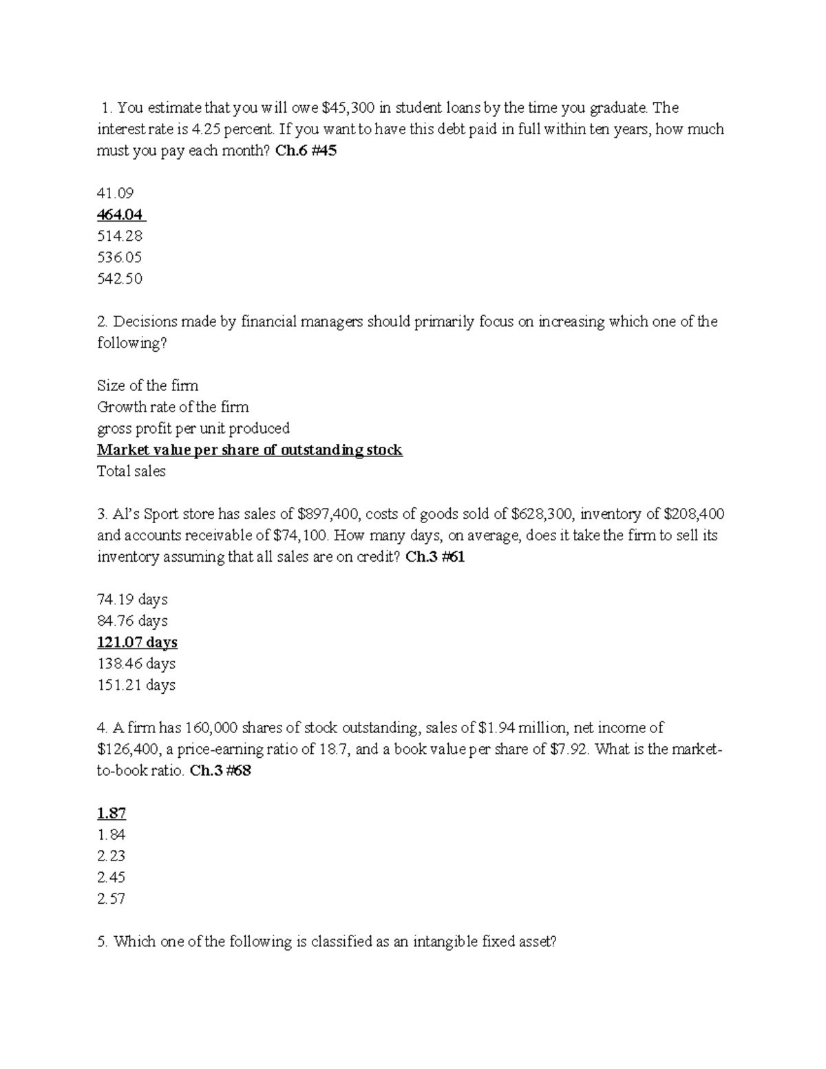 Finance 101 Midterm Study Guide: Key Concepts & Problem Solving - Studocu