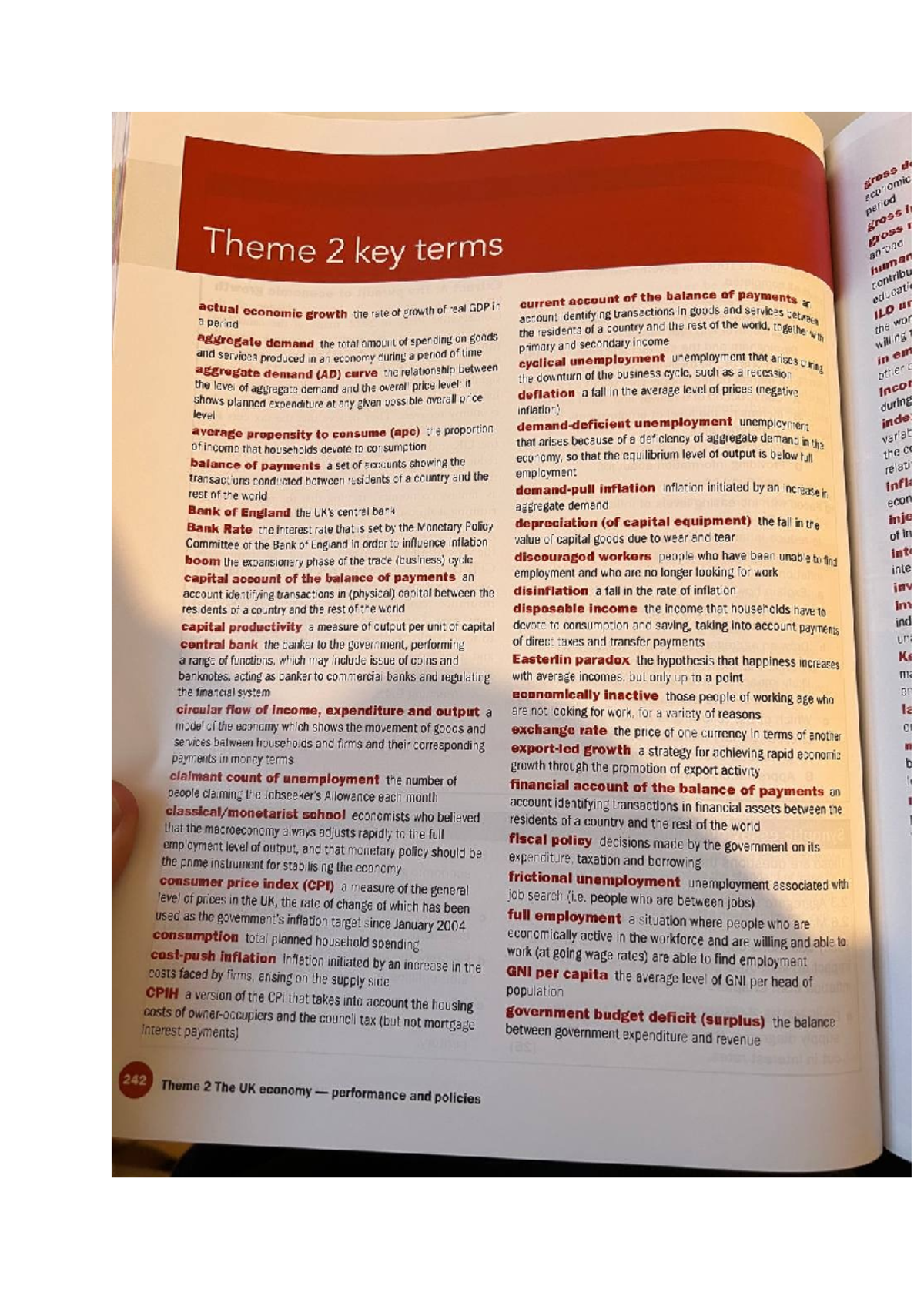 Econ 101: Theme 2 Key Terms - Balance of Payments & Economic Growth ...
