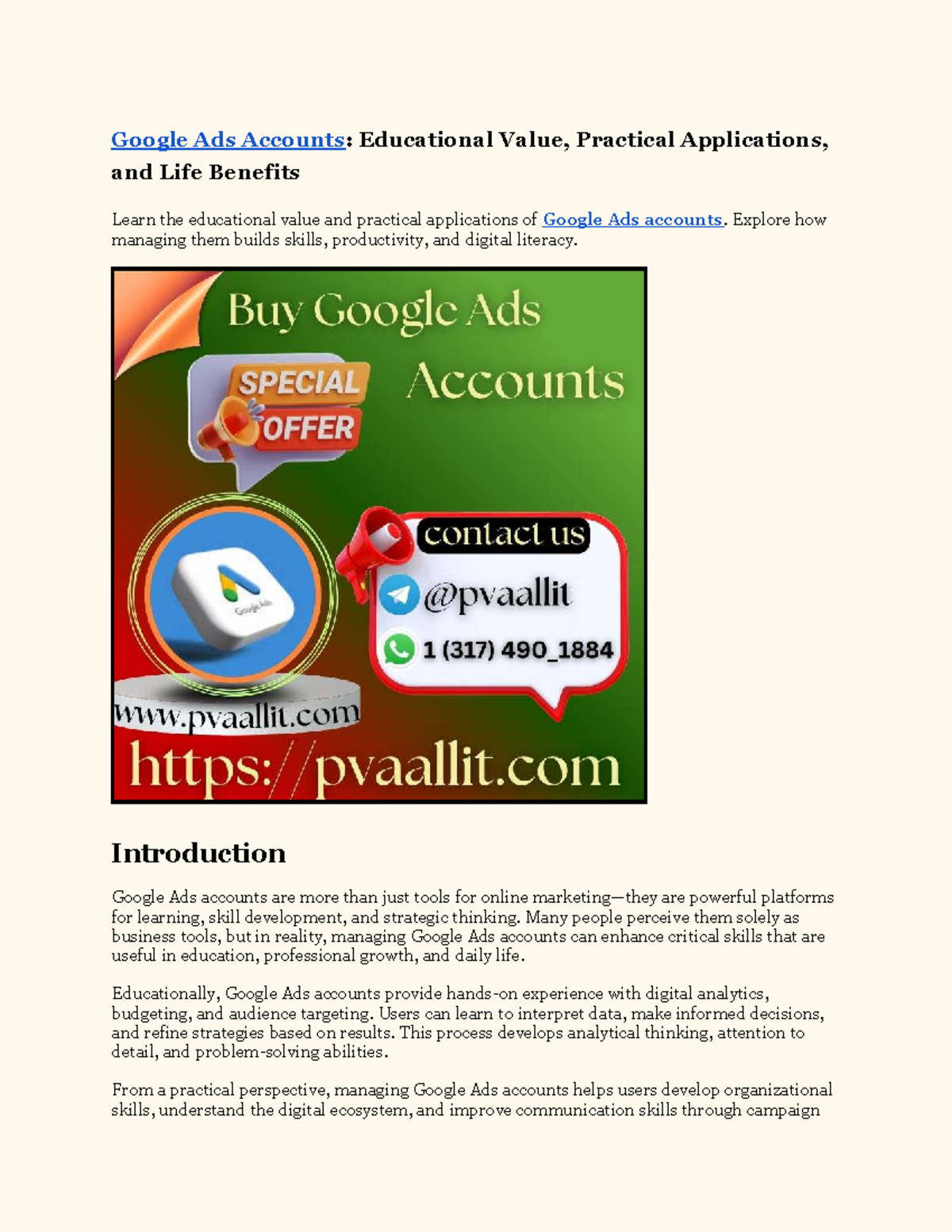 Google Ads Accounts: Educational Insights & Practical Skills ...