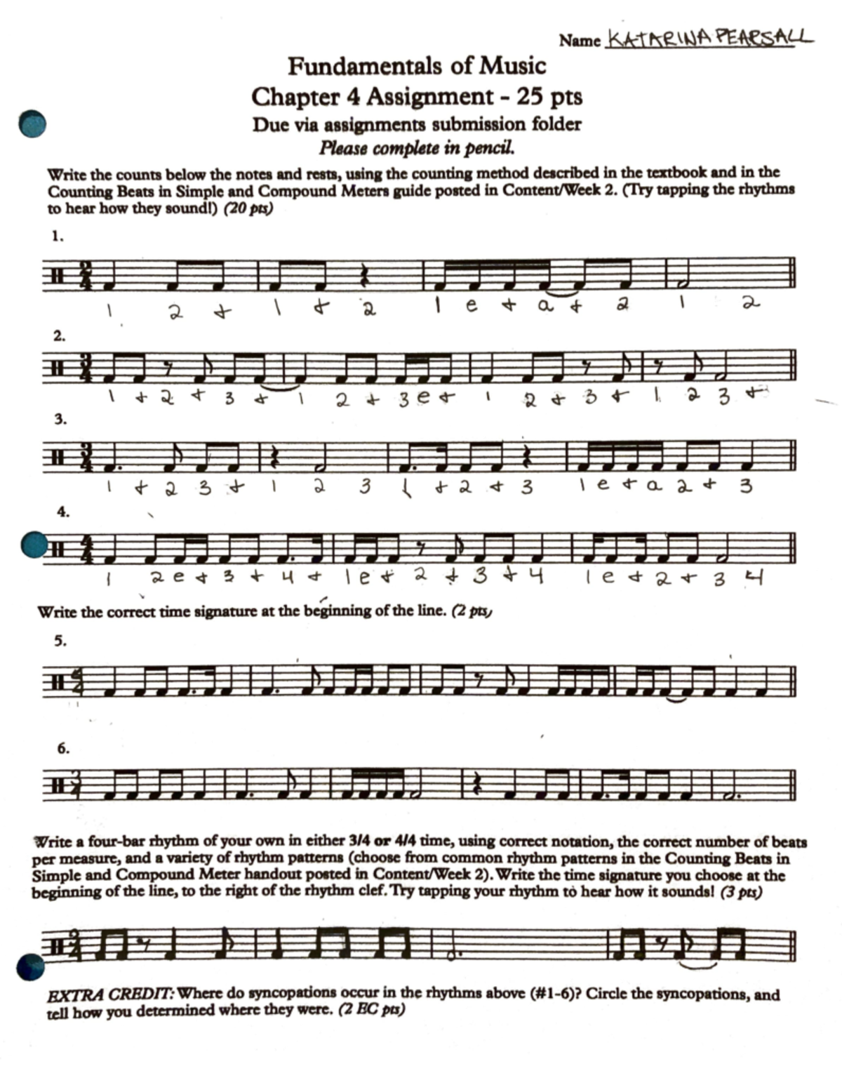 MUSC 1030 / Fundamentals of Music / CH. 4 / Homework Assignment Tasks ...