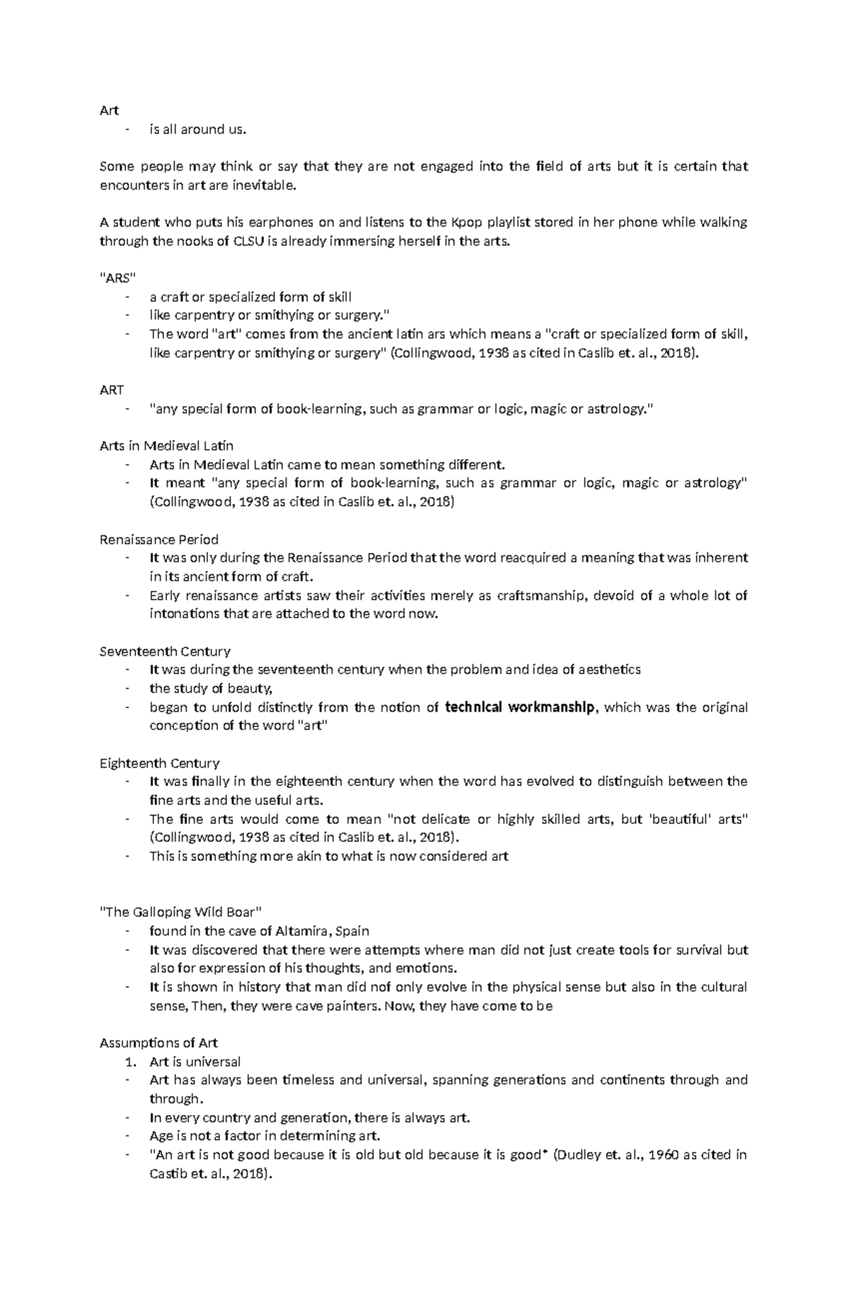 ART AI 1 - Understanding the Evolution and Universality of Art - Studocu