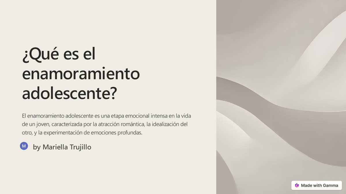 EL Enamoramiento Adolescente: Características y Consejos (PPT) - Studocu