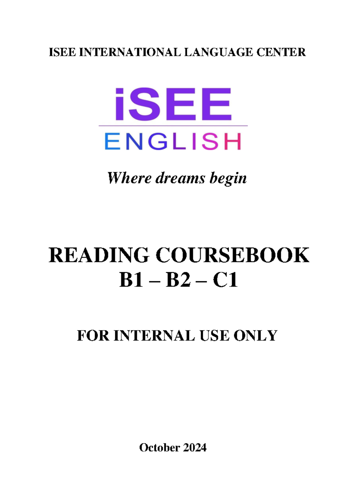 Reading Coursebook: ISEE Language Center B1-C1 Strategies & Practices ...