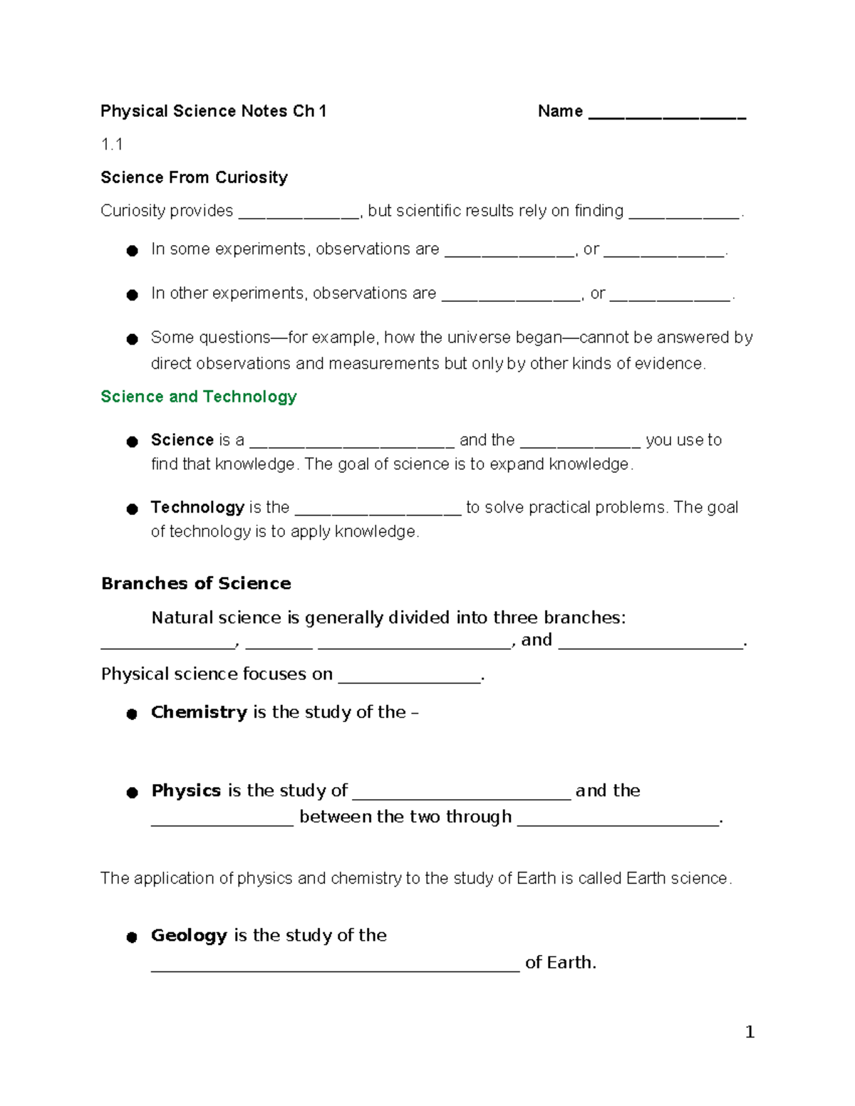 Physical Science Notes (PS101) - Chapter 1: Science & Curiosity - Studocu