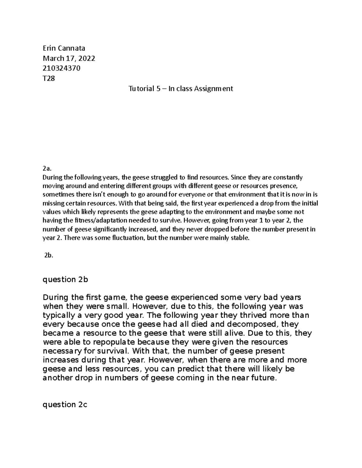 Tutorial 5 - In Class assignment - Erin Cannata March 17, 2022 ...