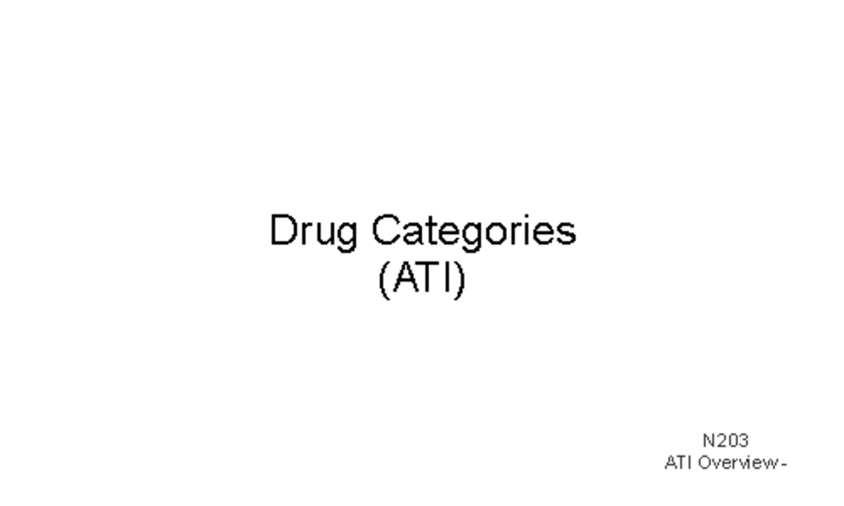 ATI Flash Cards 01: Overview of Drug Categories and Medications - Studocu