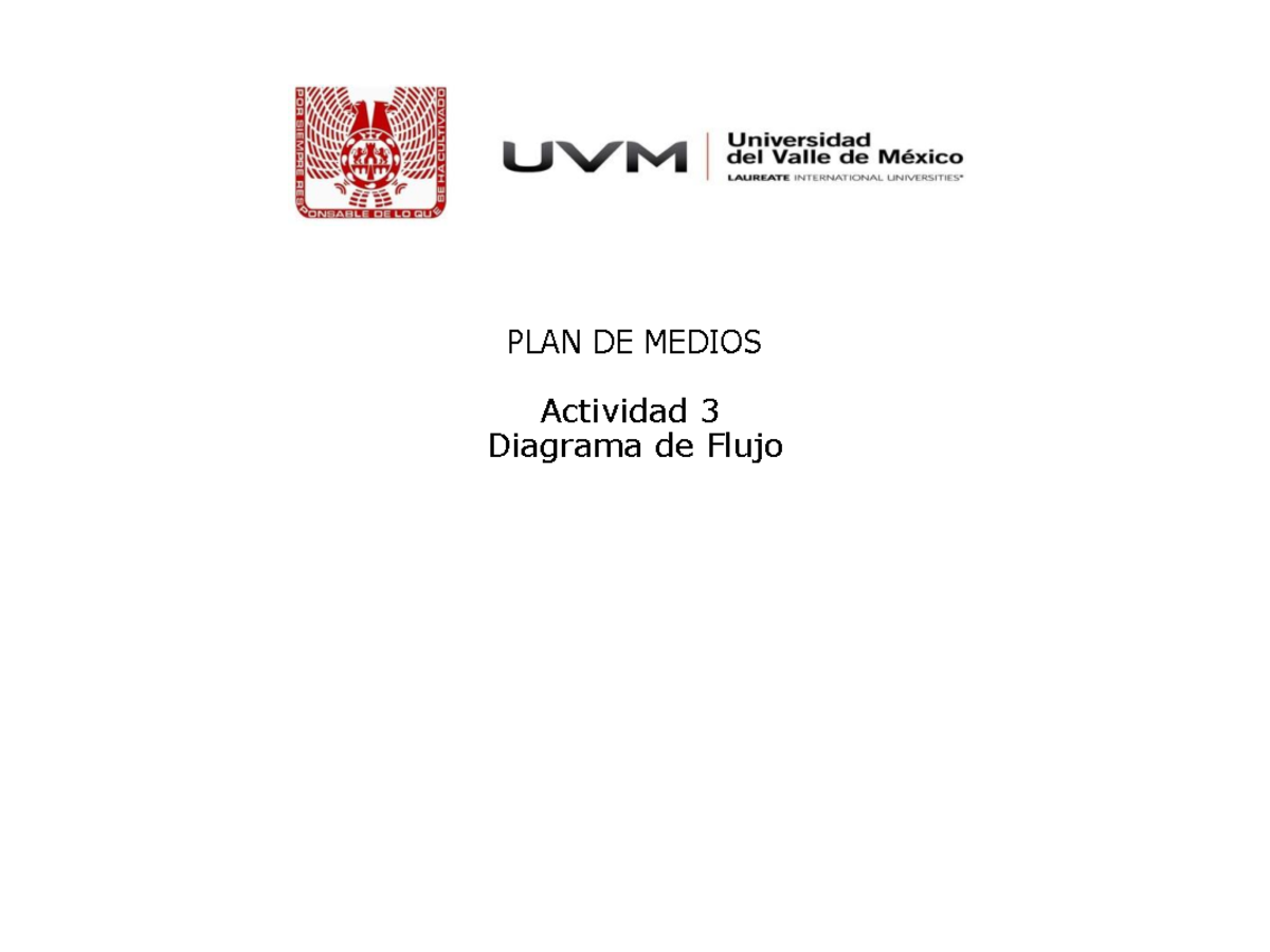 Actividad 3: Diagrama de Flujo para Plan de Medios y Evaluación - Studocu