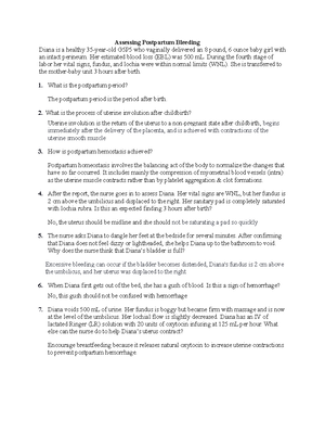 Maternal HESI CASE Studies - Healthy Newborn: - Studocu