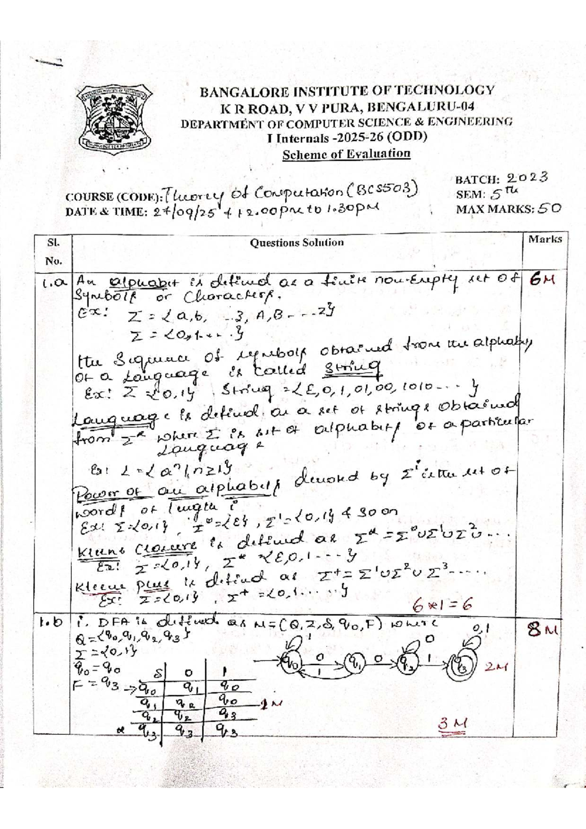 TOC Notes for BCS503 - Theory of Computation (Sem 5) - Studocu
