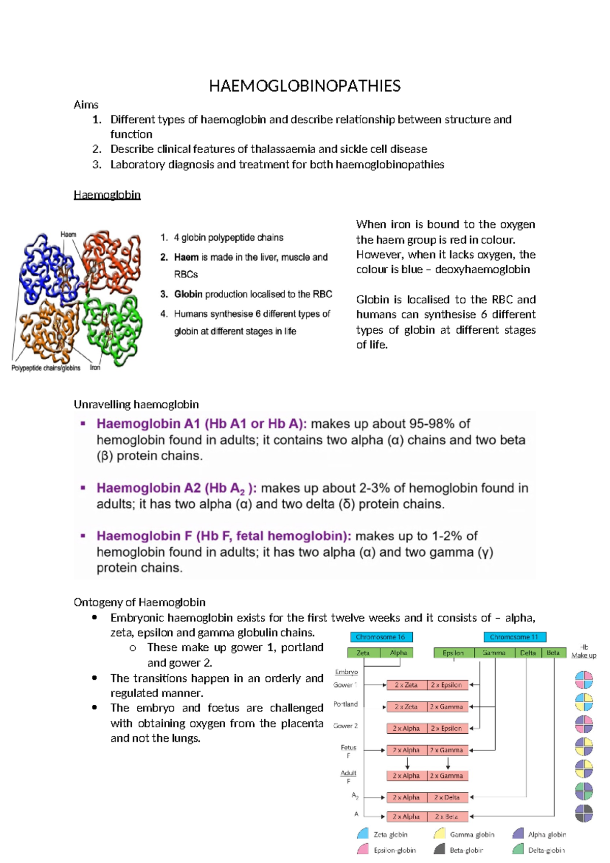 Haemoglobinopathies Overview - SCD & Thalassaemia Insights (MED102 ...
