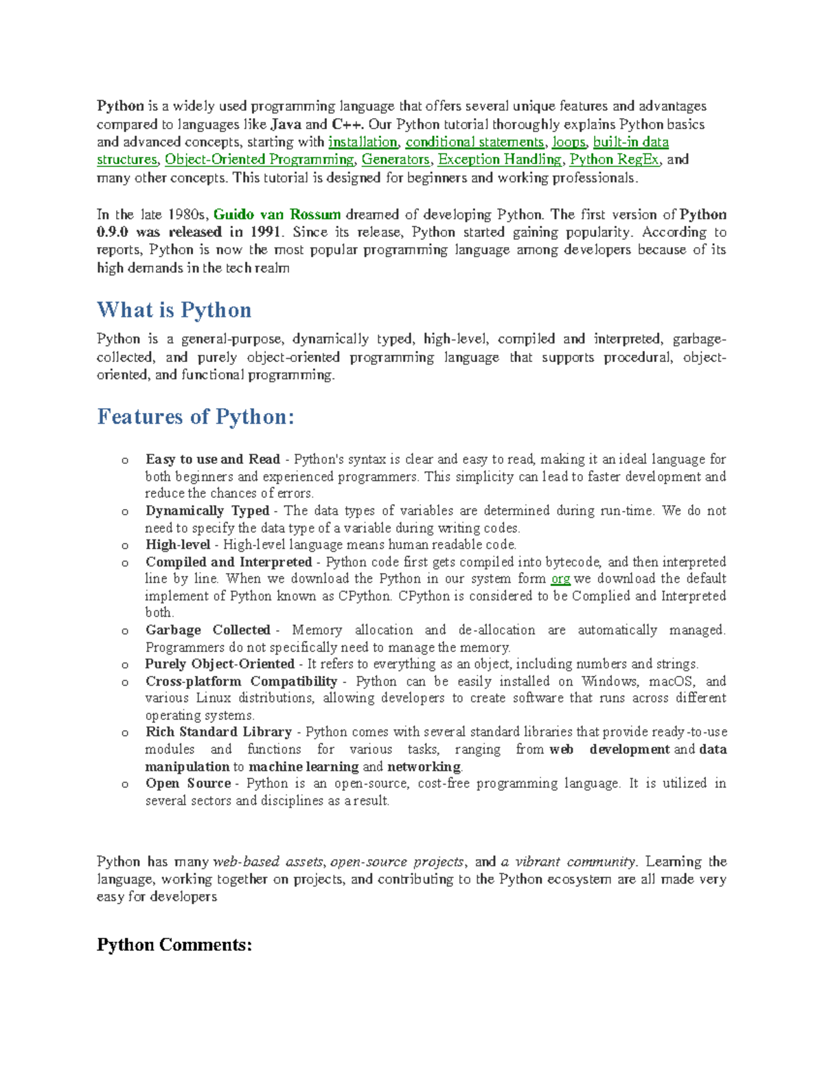 Python Programming Basics: A Comprehensive Guide (Course Code: PY101 ...