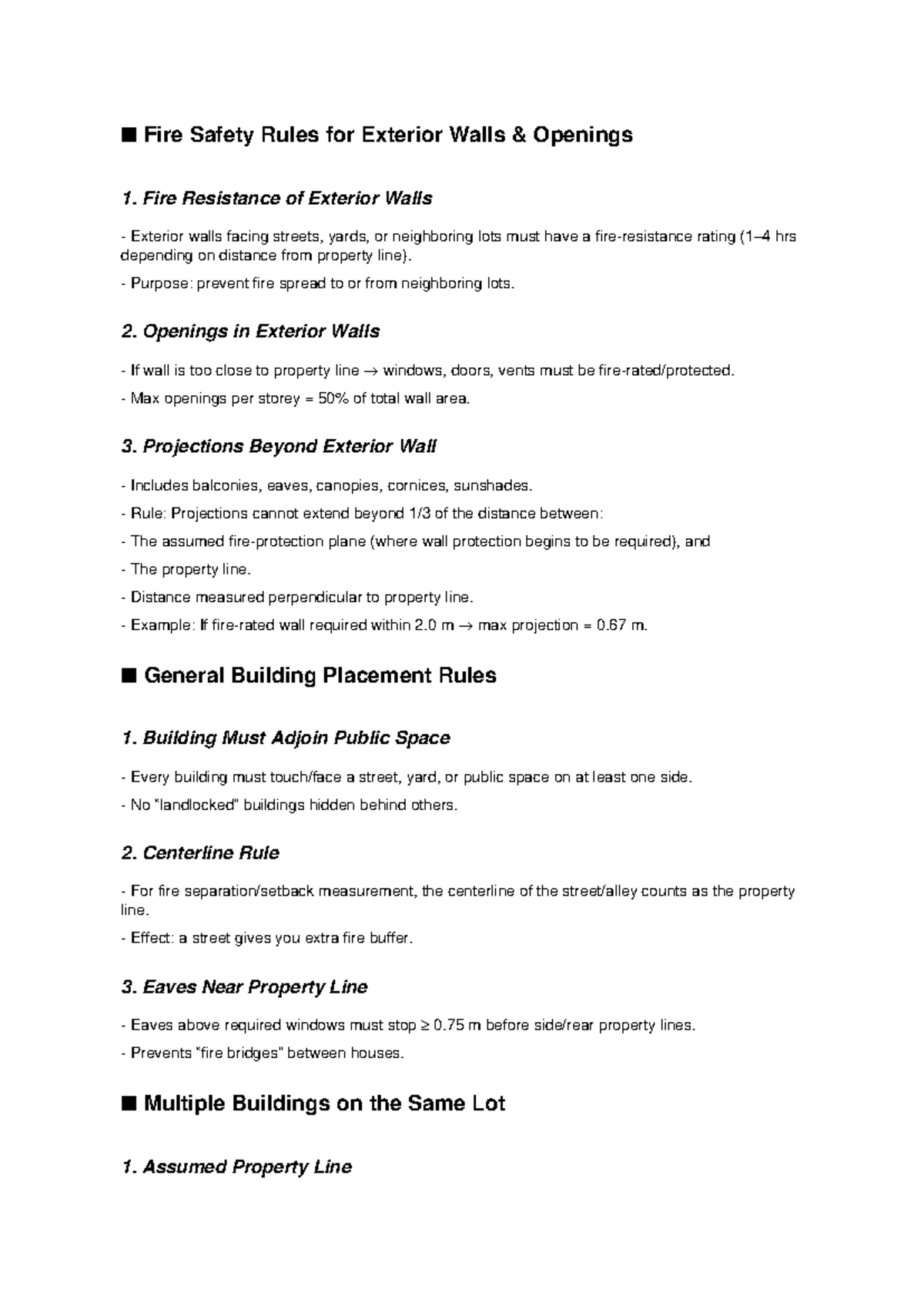Fire Safety Building Rules: Exterior Walls & Openings Guidelines - Studocu