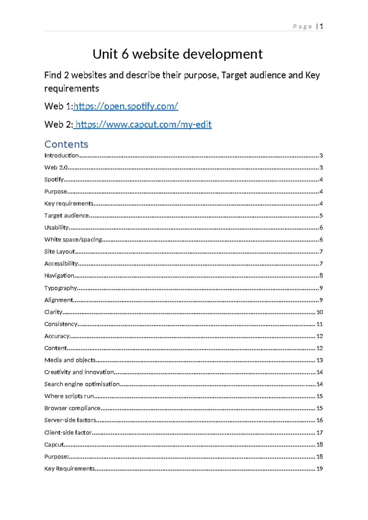 Website Development Assignment 1: Analyzing Spotify & CapCut - Studocu