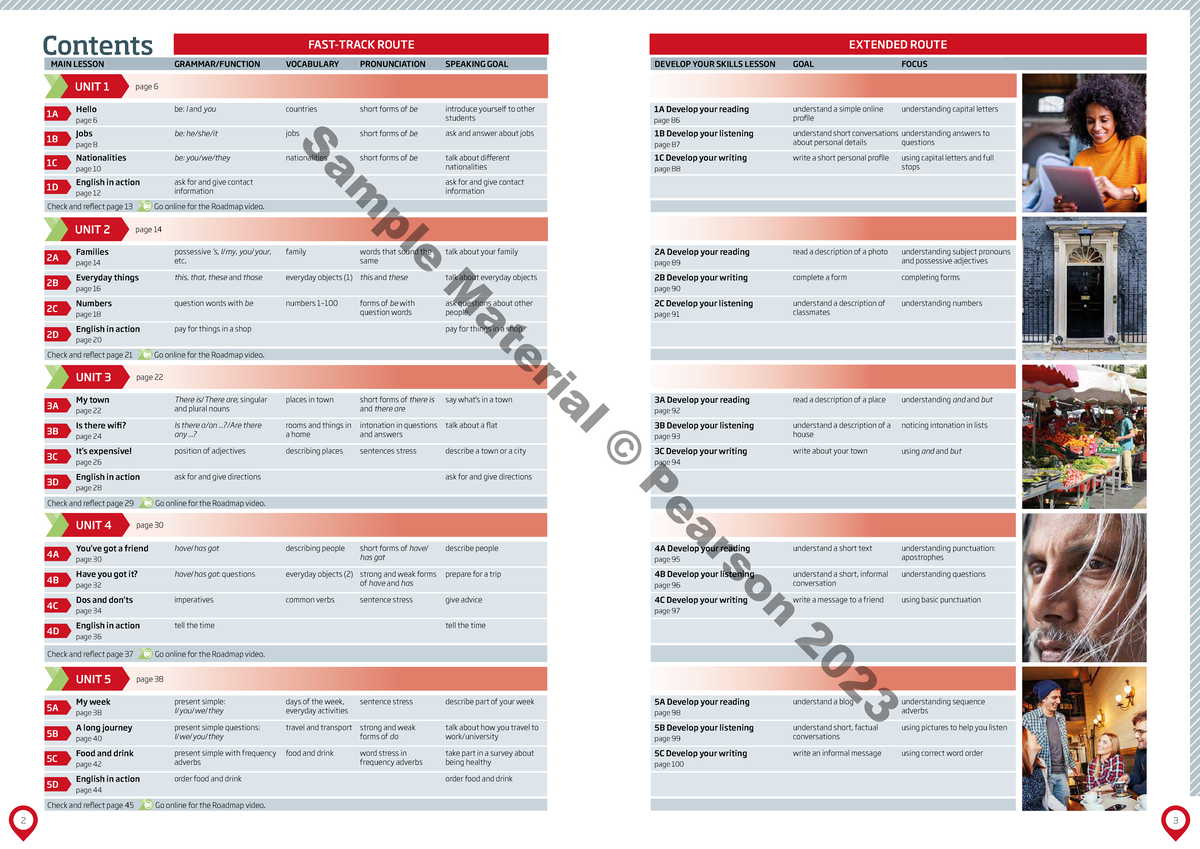 Roadmap A1 - Student Book Content Overview and Lesson Summaries - Studocu