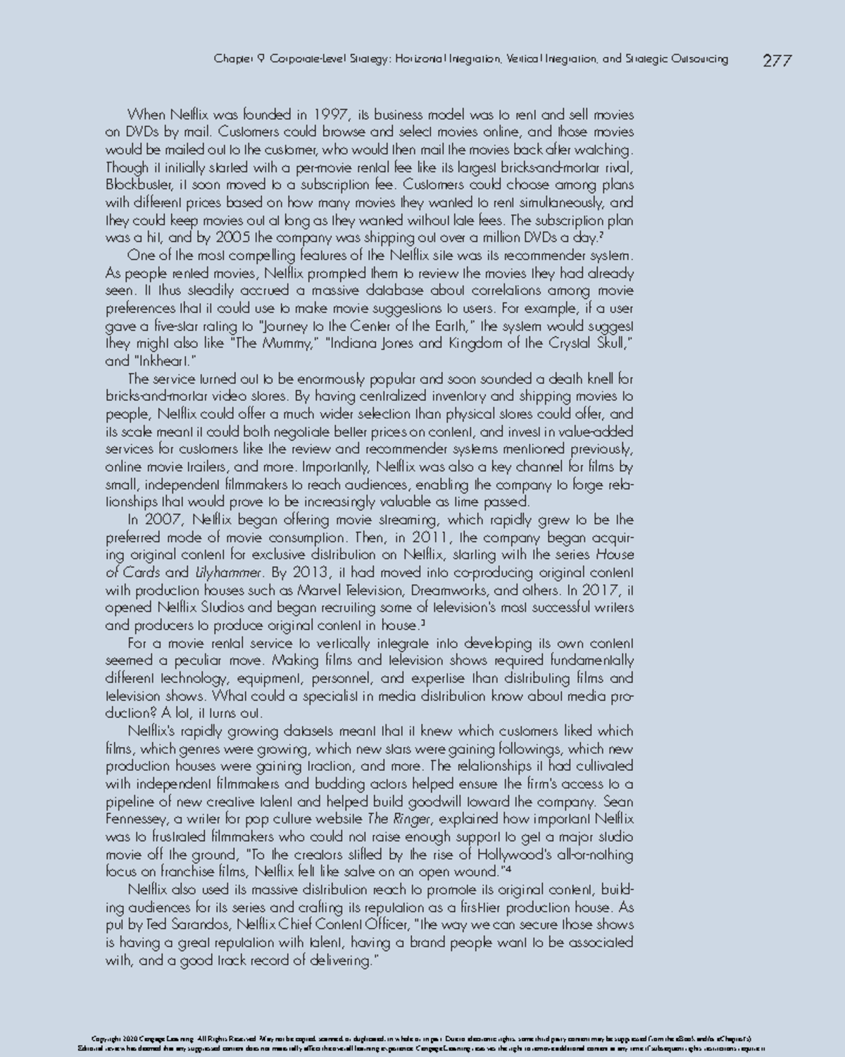 Chapter 9 Strategy: Netflix's Horizontal & Vertical Integration - Studocu