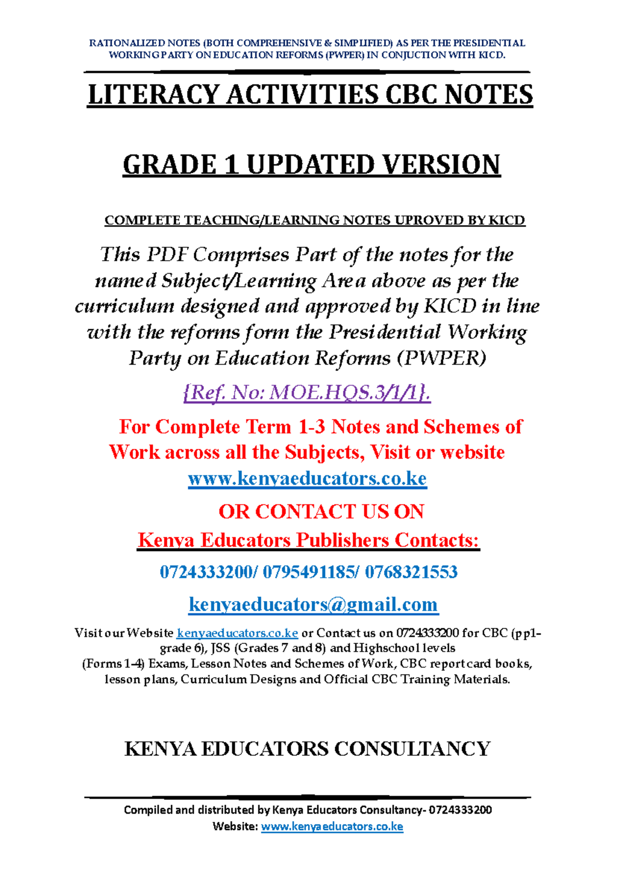 LIT 1: Comprehensive CBC Literacy Activities Notes - Updated Version ...