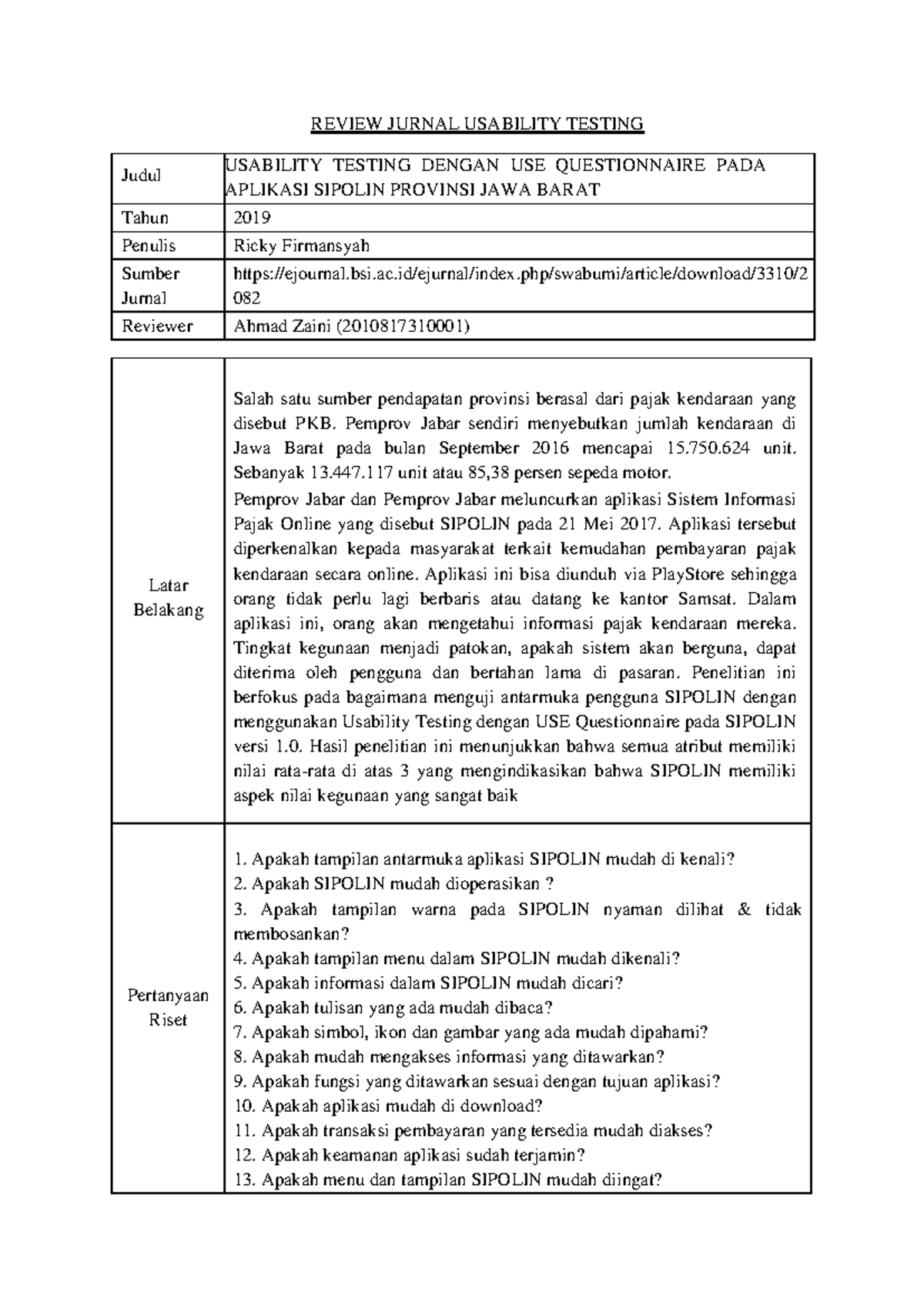Pengujian Usability Aplikasi SIPOLIN Jawa Barat dan Jagoan Indonesia ...