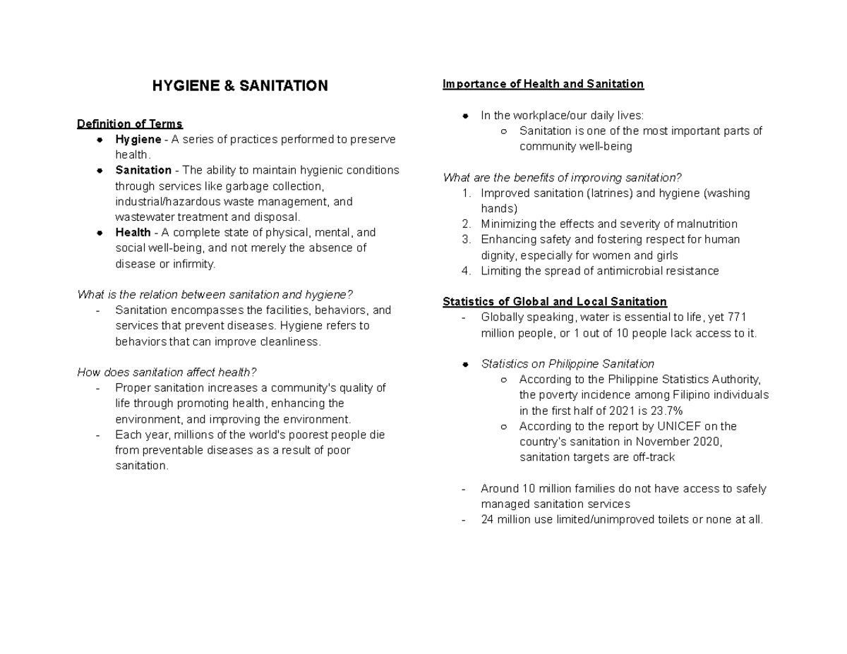 Hygiene & Sanitation: Key Concepts, Importance, and Prevention Measures ...